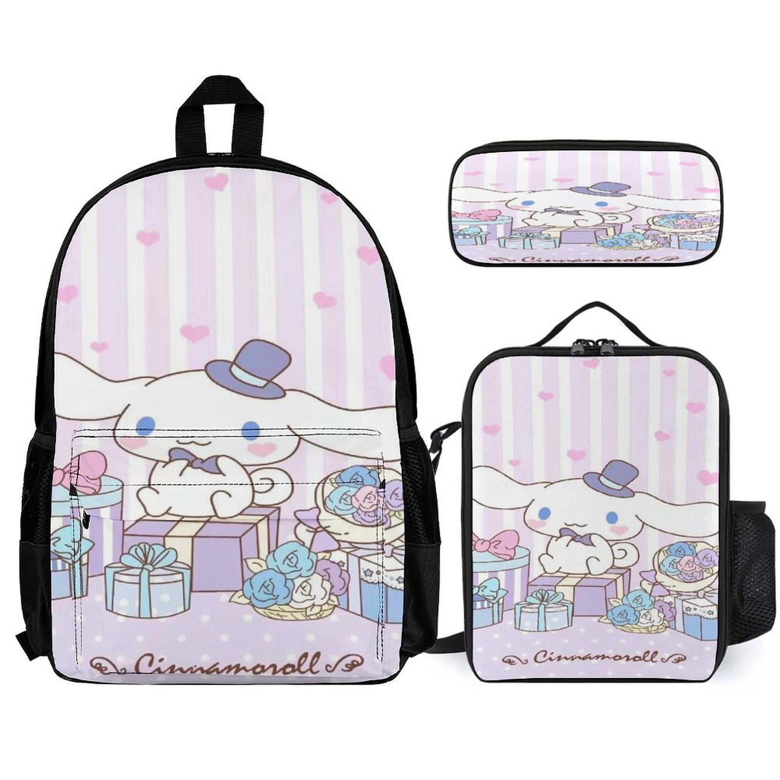 Cinnamoroll Backpack 3 PCS Set Laptop Backpack with Pencil Case Lunch ...