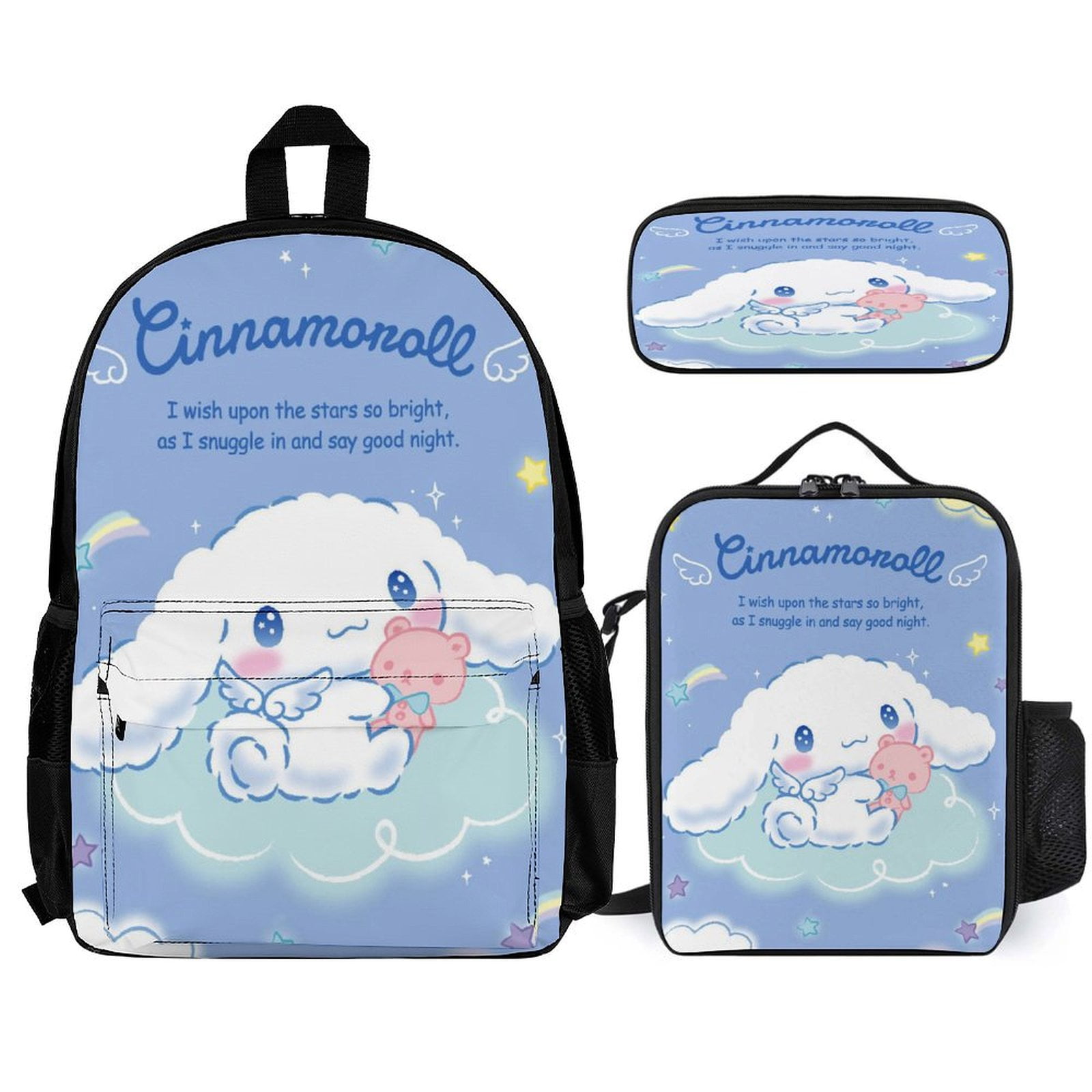Cinnamoroll Backpack 3 PCS Set Laptop Backpack with Pencil Case Lunch ...