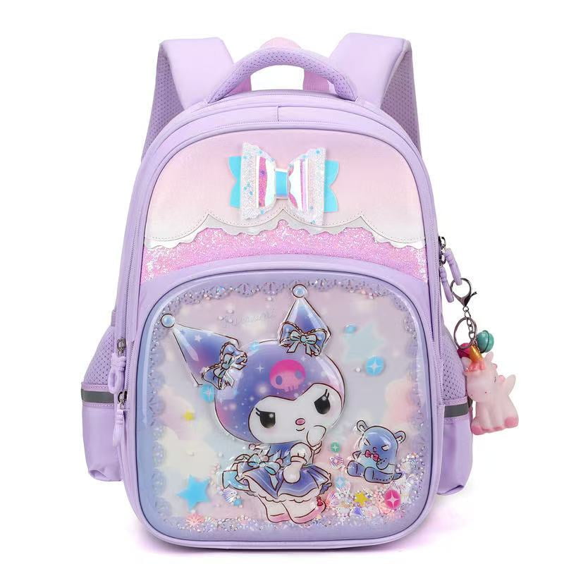 Cinnamoroll Backpack, Cartoon Print Casual Plaid Laptop Travel Bag ...