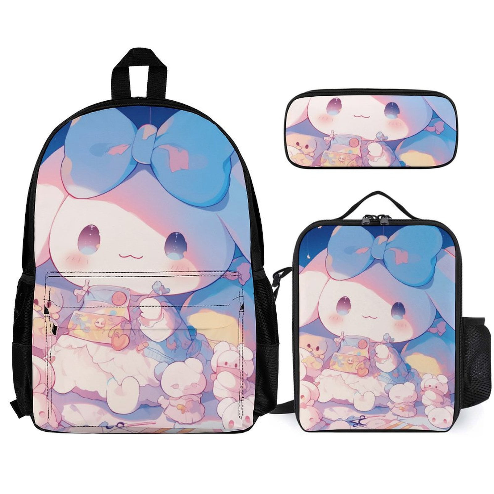 Cinnamoroll Backpack Set, Backpack with Lunch Box and Pencil Case 3pcs ...
