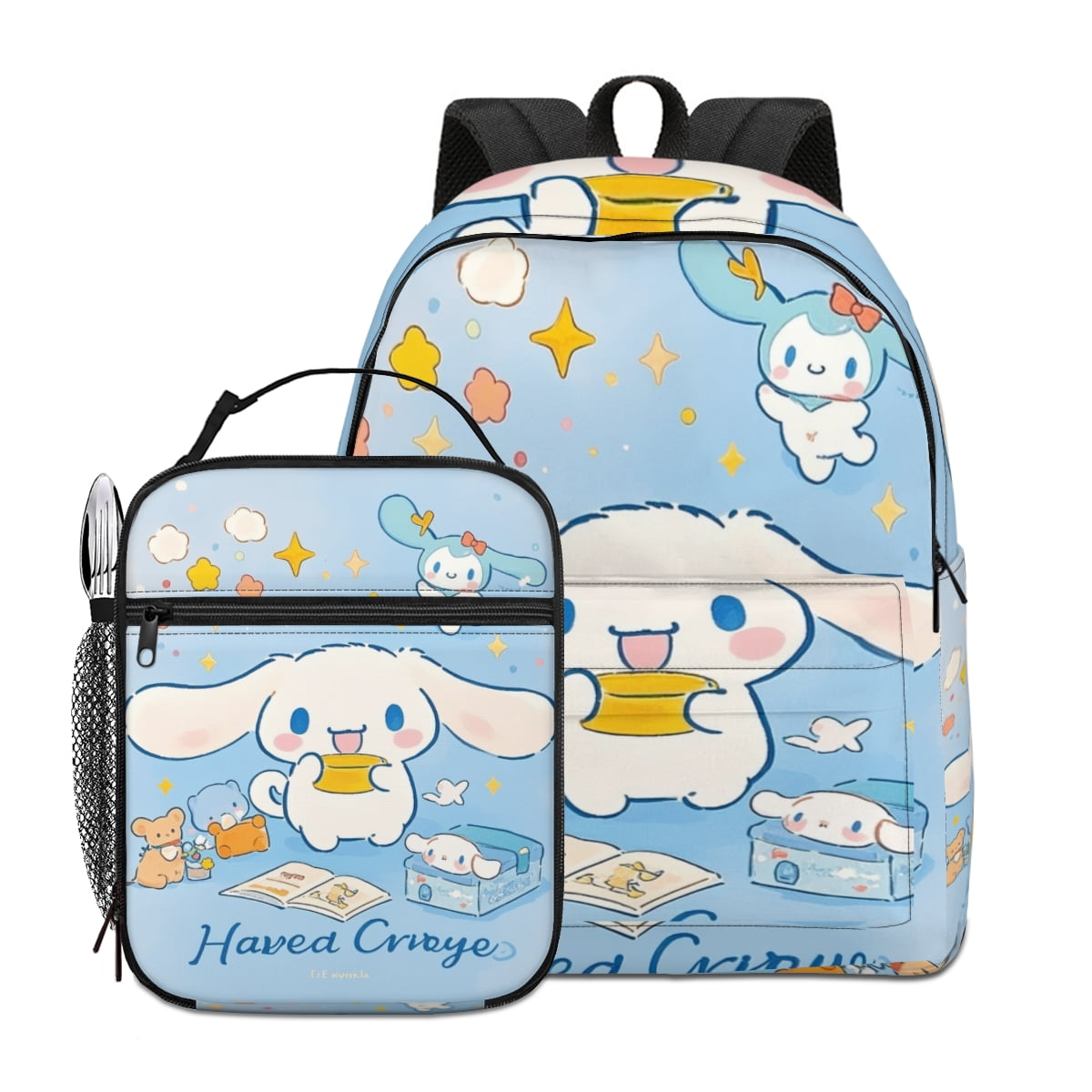 Cinnamoroll Backpack with Insulated Lunch Box Set Unisex Travel Outdoor ...