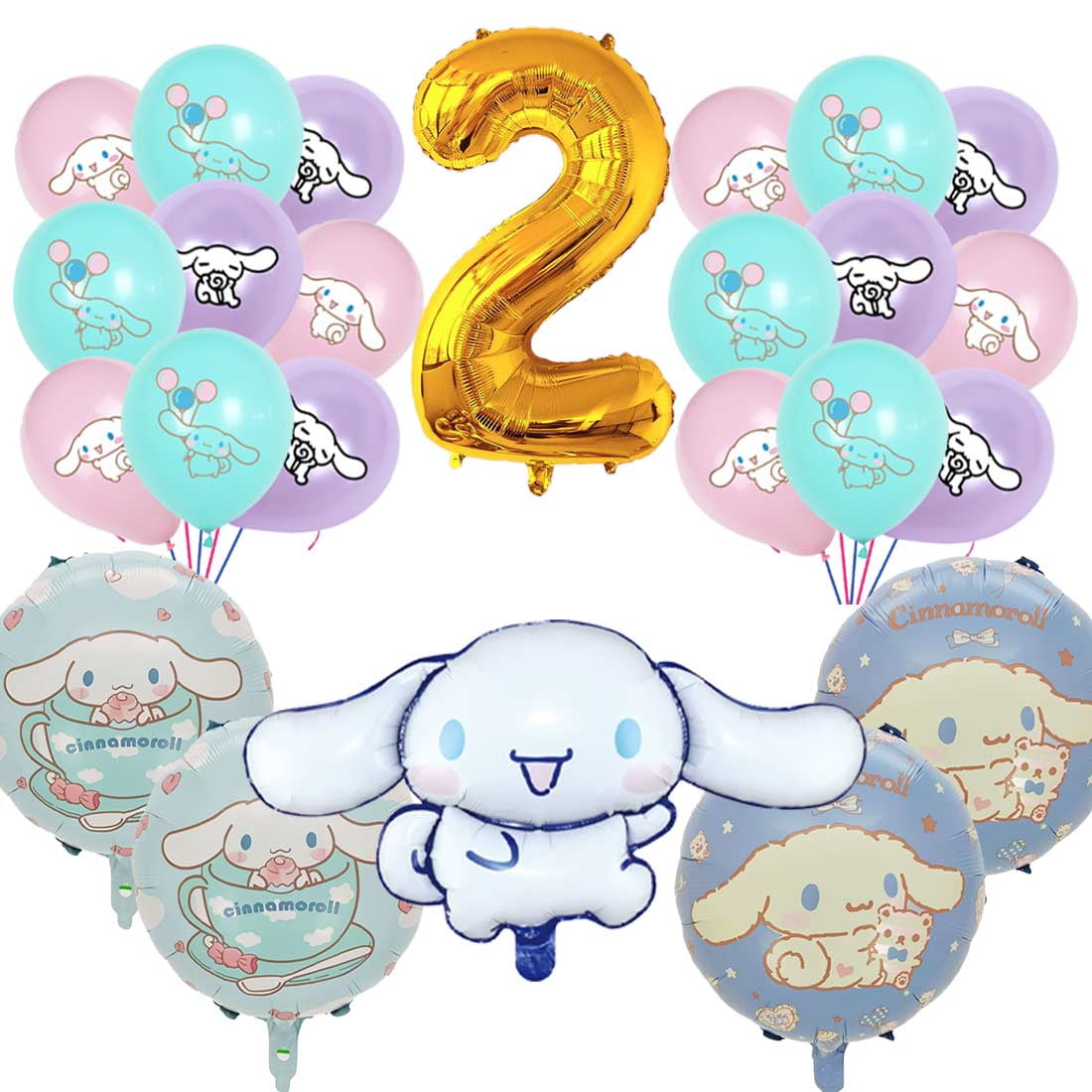Cinnamoroll Balloons Party Supplies 2nd Big Number Decorations Decor ...