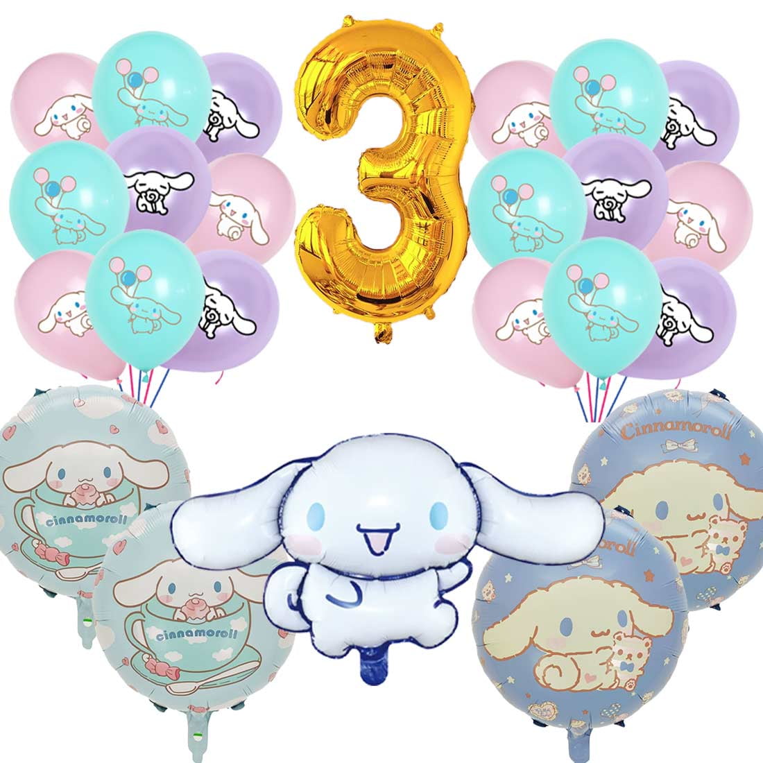 Cinnamoroll Balloons Party Supplies 3rd Big Number Decorations Decor ...