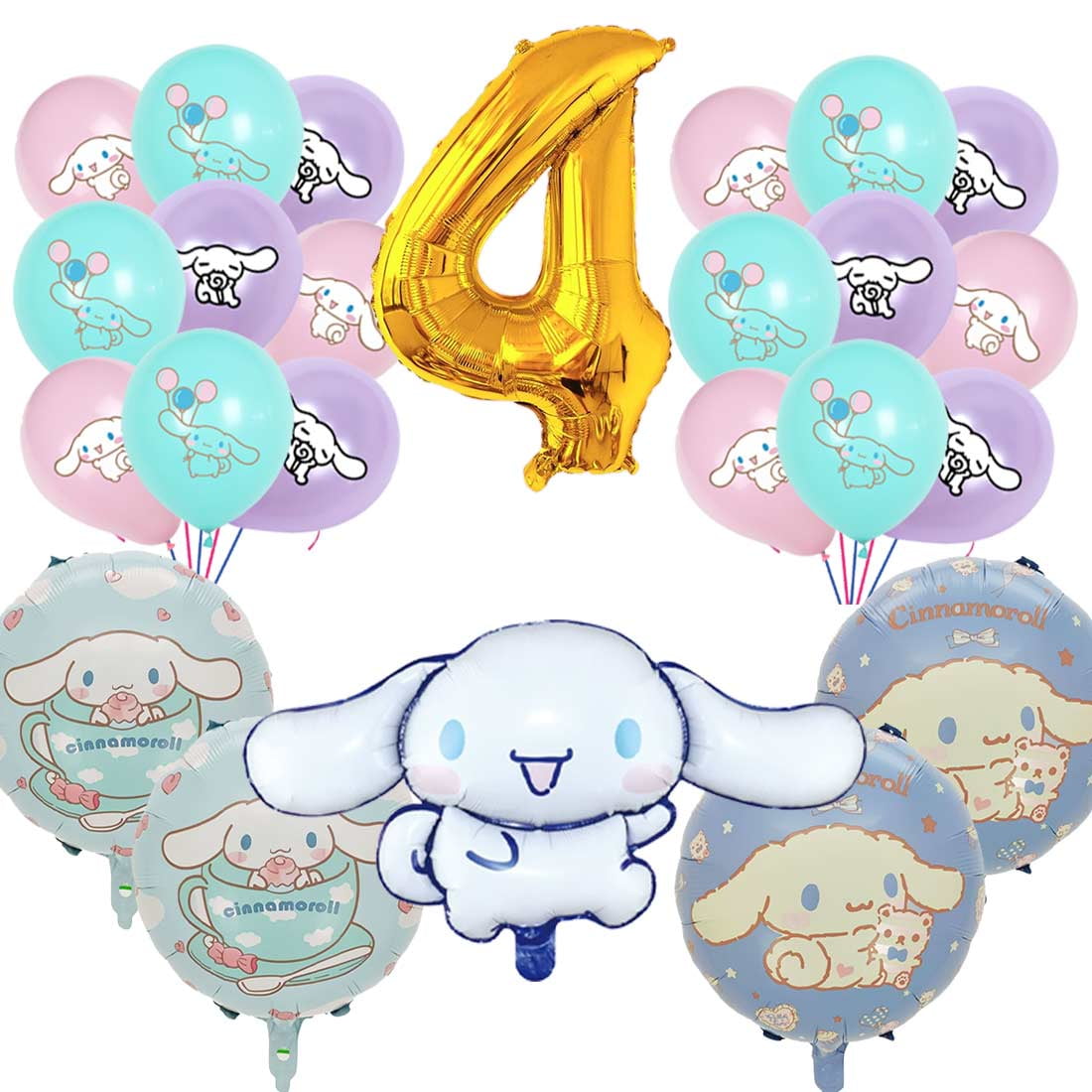 Cinnamoroll Balloons Party Supplies 4th Big Number Decorations Decor ...