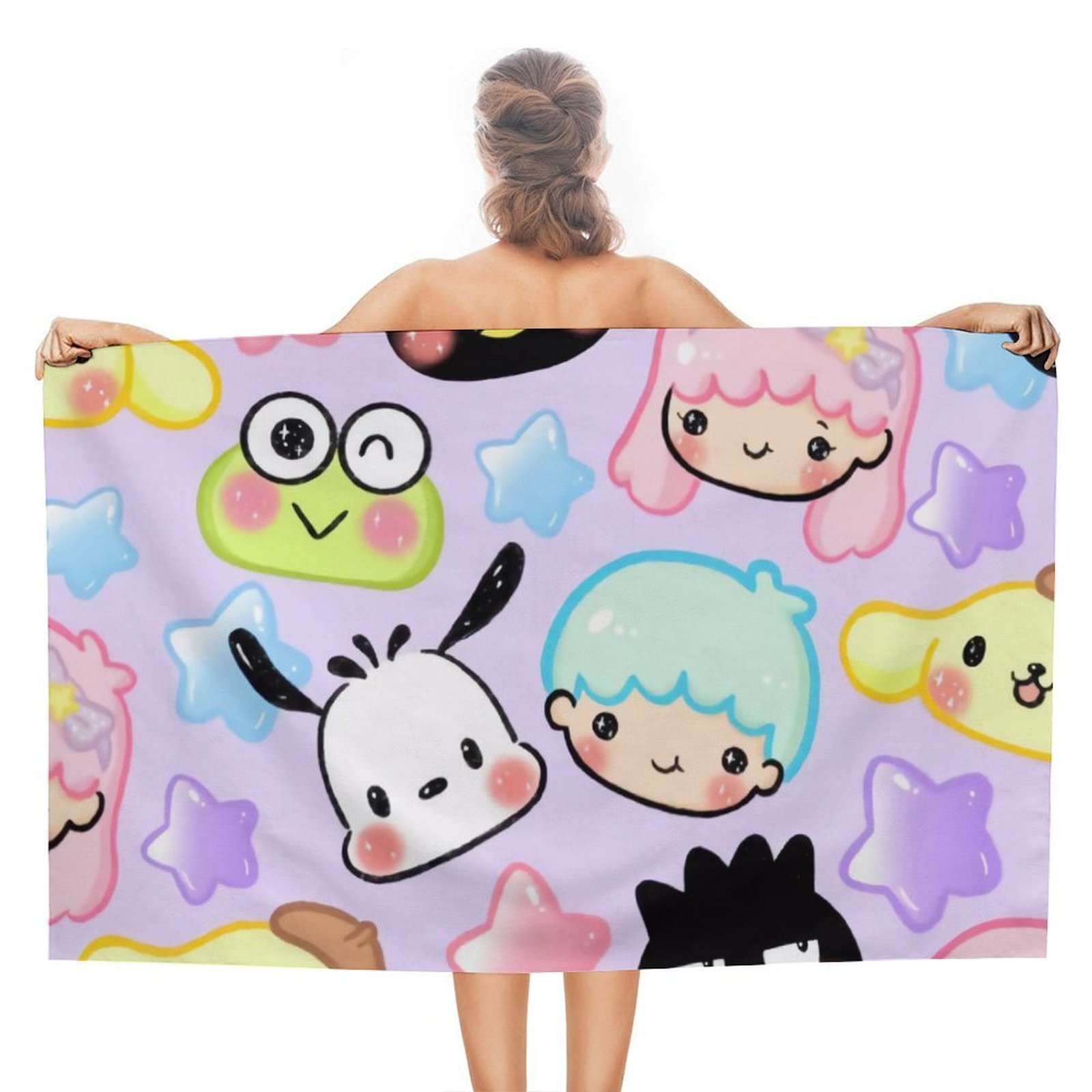 Cinnamoroll Bath Pool Beach Towel Cartoon Beach Towel Soft Bath Towel ...