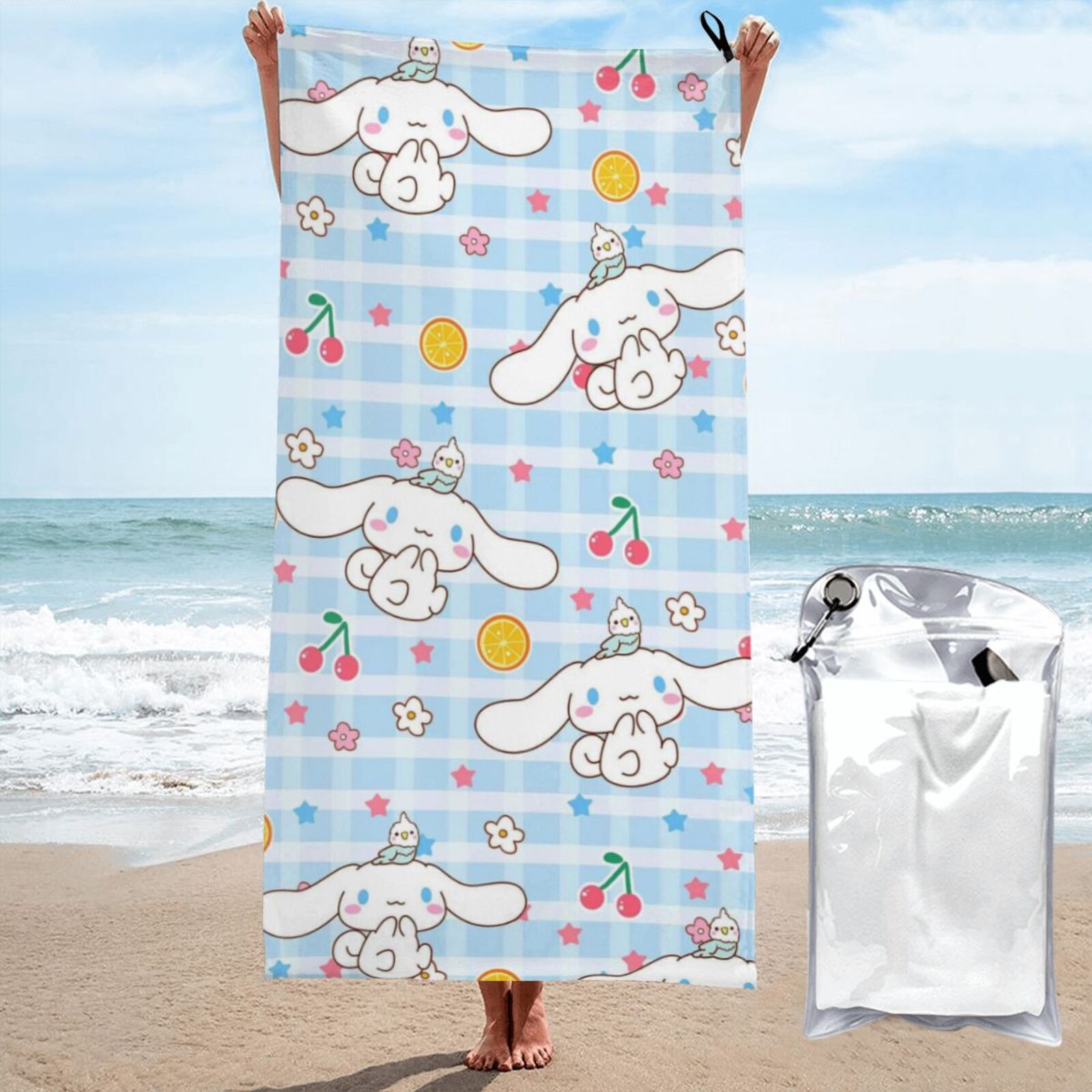Cinnamoroll Beach Towel Absorbent Large Towel 3D Cartoon Towel Fast ...