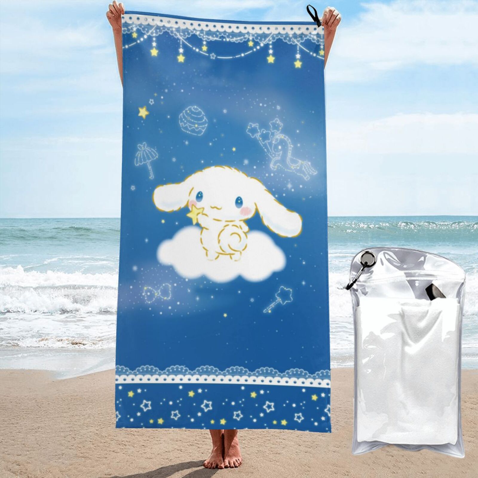 Cinnamoroll Beach Towel Absorbent Large Towel 3D Cartoon Towel Fast ...