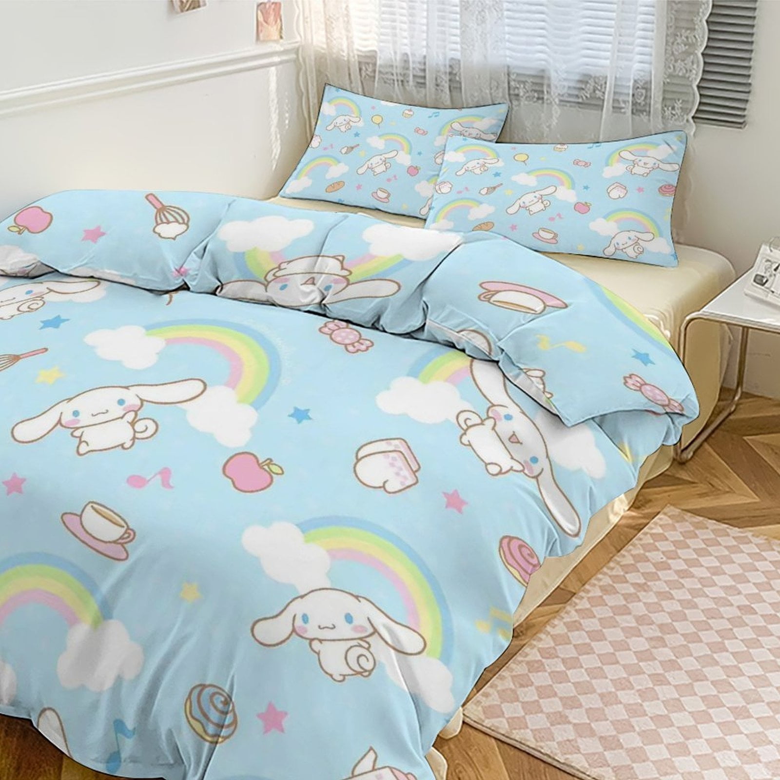 Cinnamoroll Bedding Sets for Kids Men Women Queen Size 3pcs 1 Comforter ...