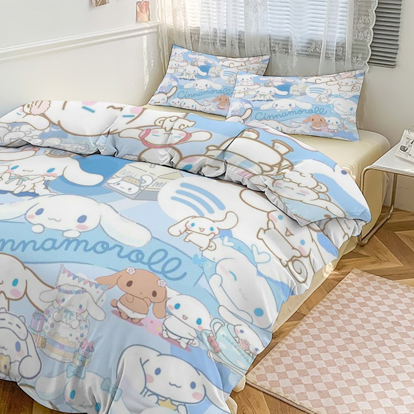 Cinnamoroll Bedding Sets for Kids Men Women Queen Size 3pcs 1 Comforter ...