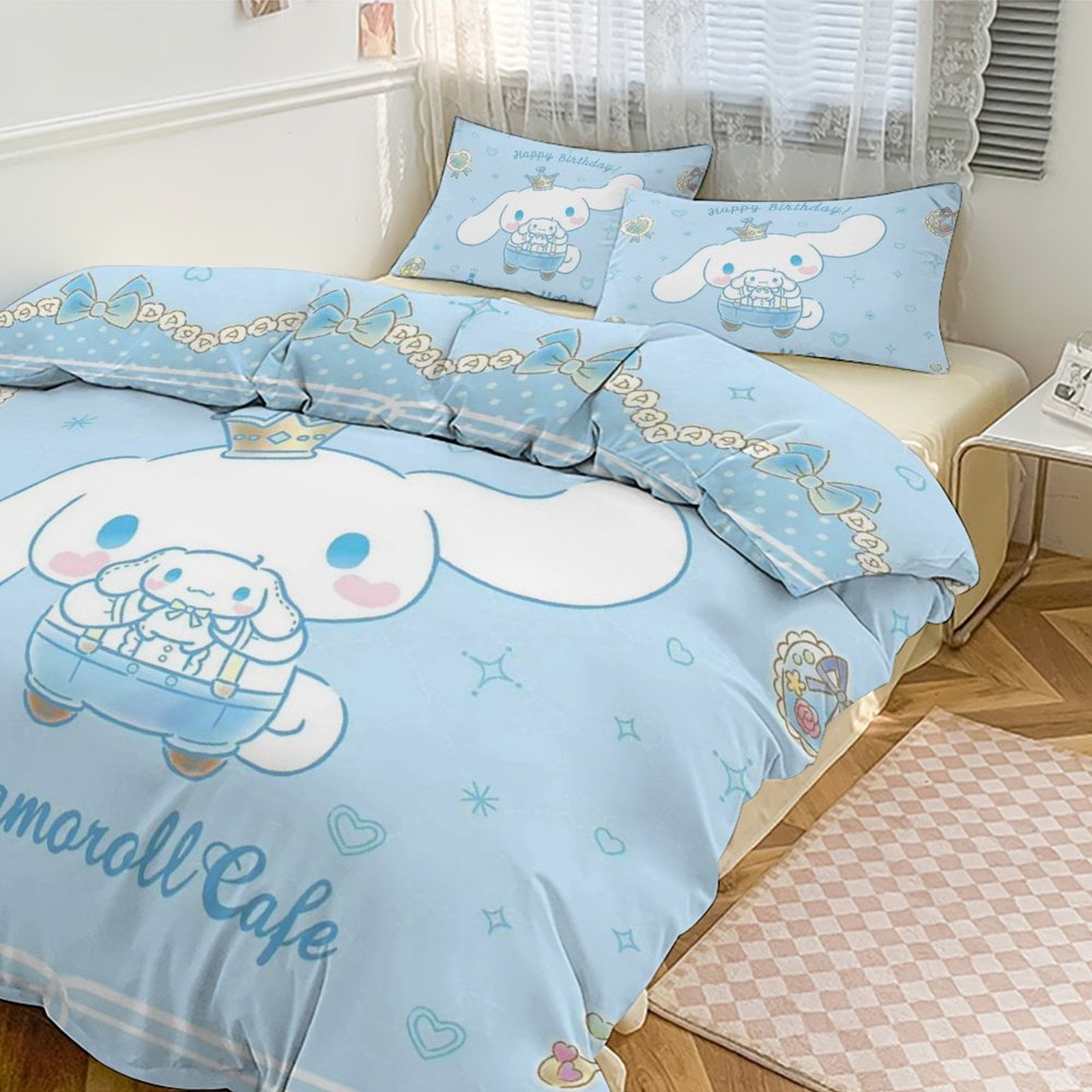 Cinnamoroll Bedding Sets for Kids Men Women Queen Size 3pcs 1 Comforter ...