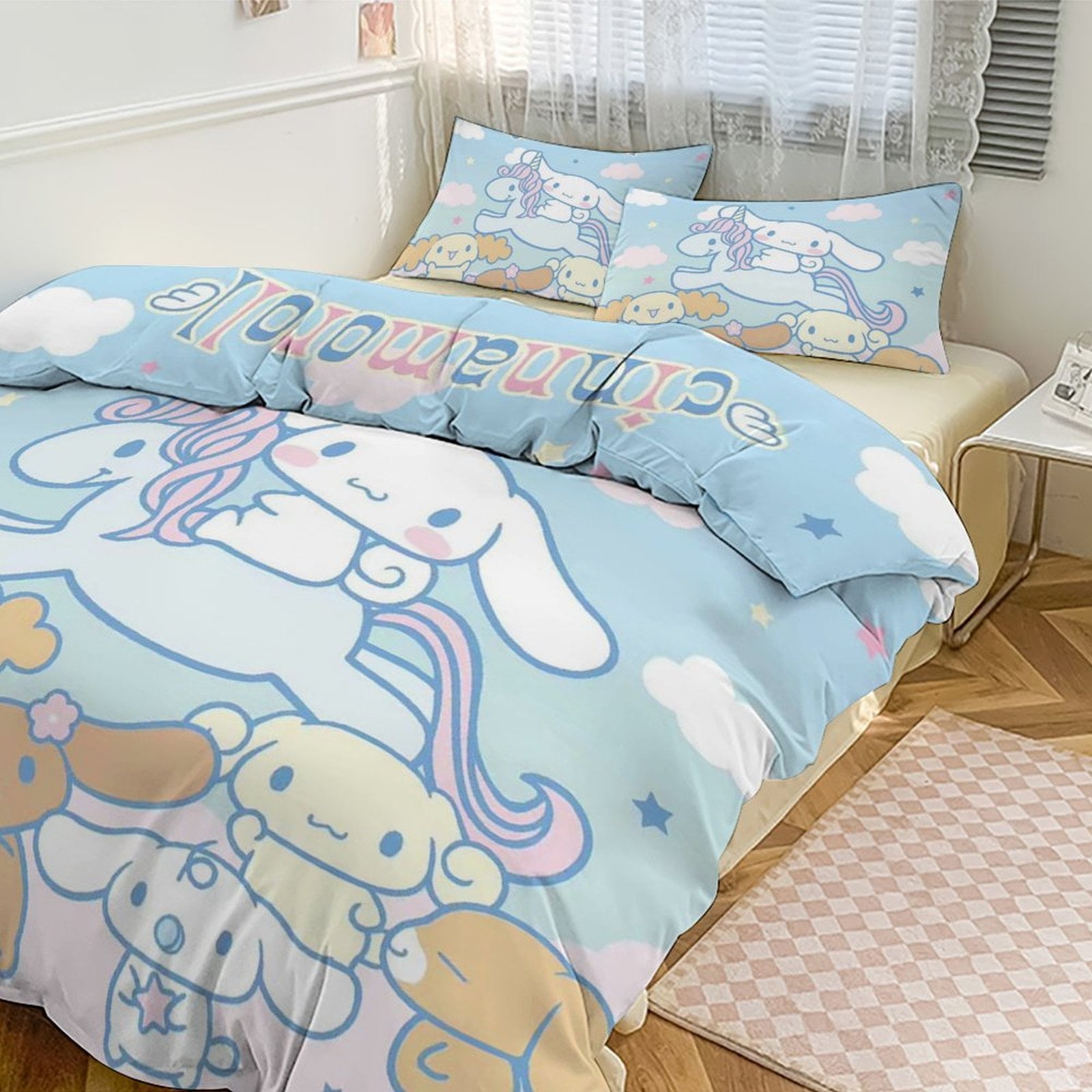 Cinnamoroll Bedding Sets for Kids Men Women Queen Size 3pcs 1 Comforter ...