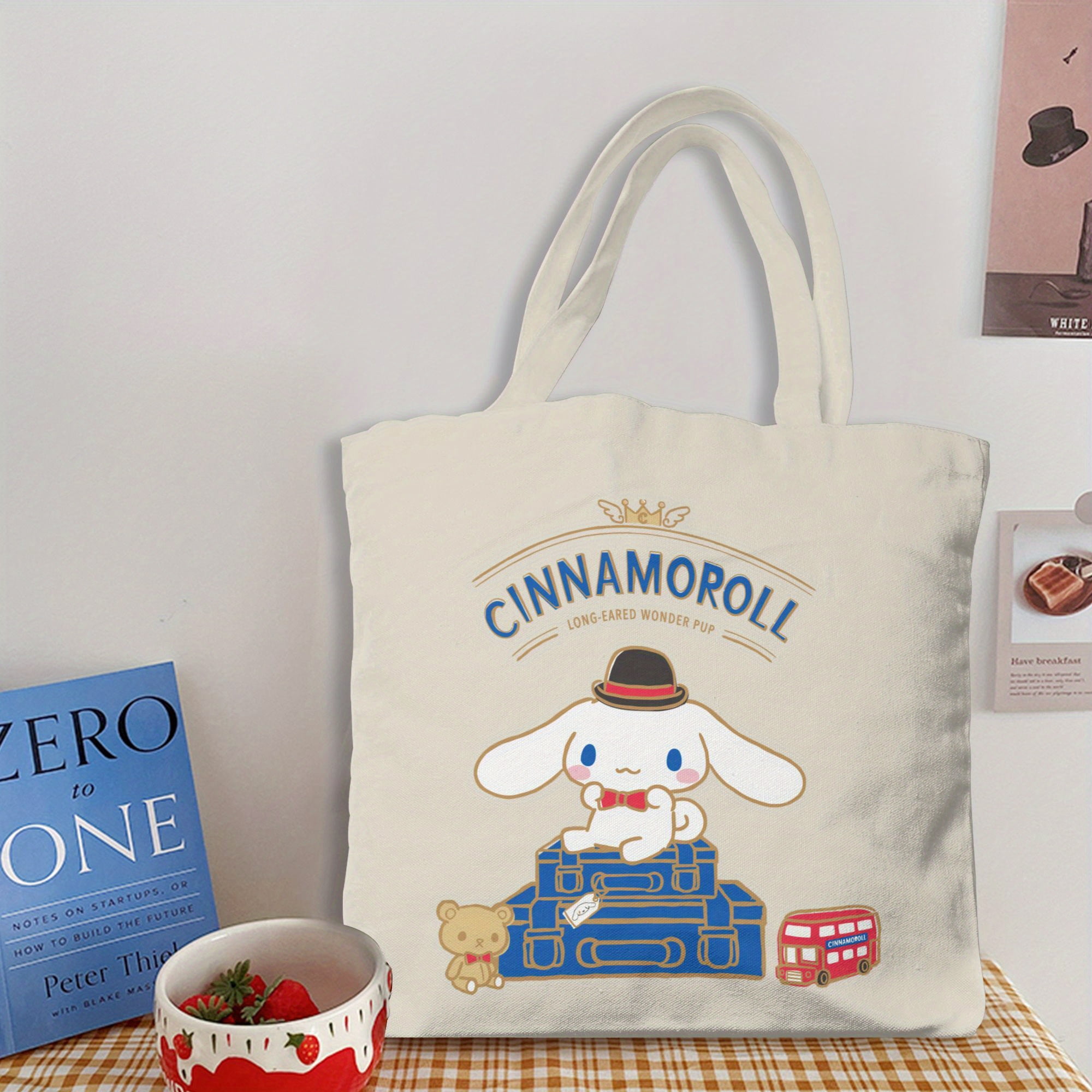 Cinnamoroll Canvas Tote Bag - Elegant Square Beach Handbag, Featuring ...