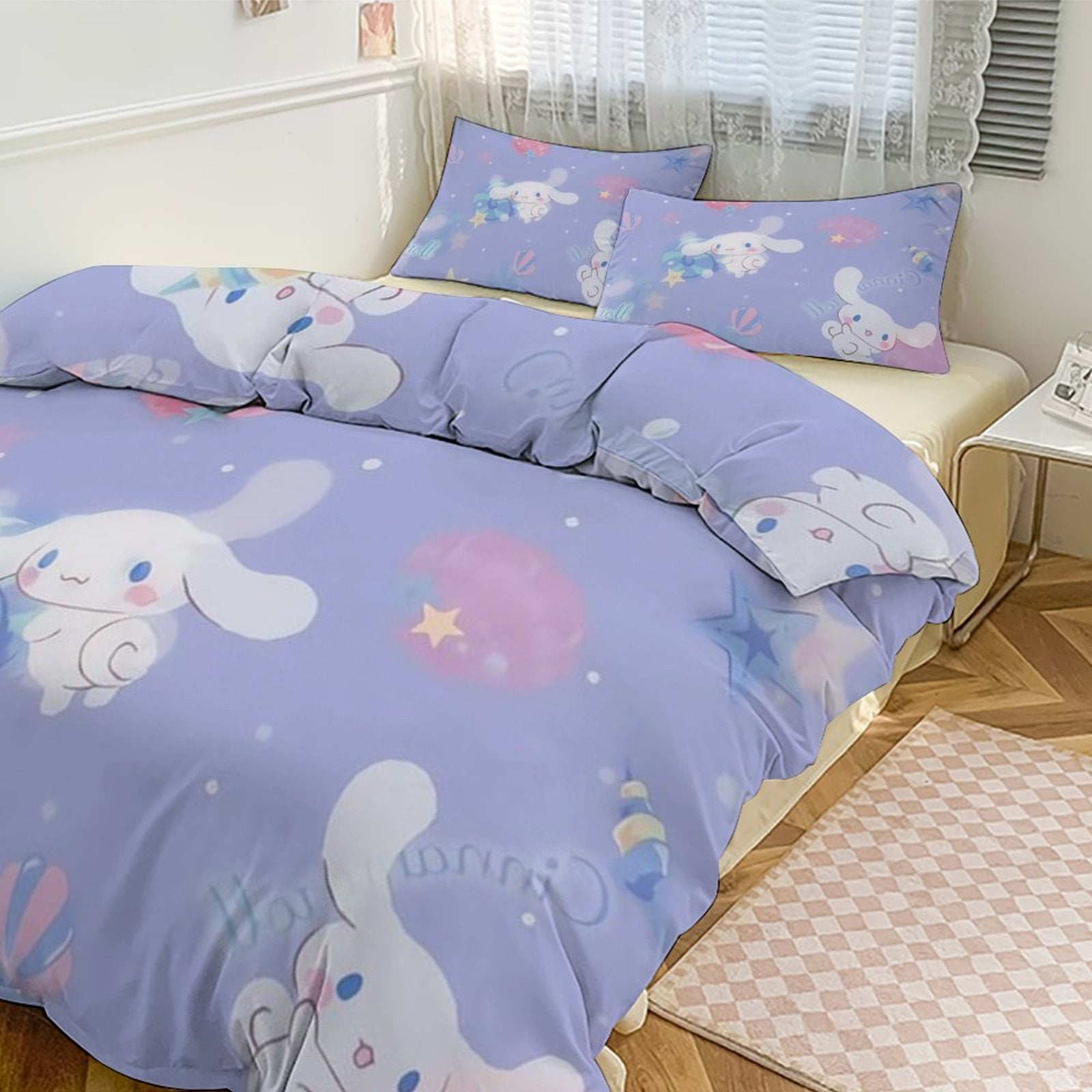 Cinnamoroll Cartoon Anime Bedding Set for All Seasons Full Duvet Cover ...