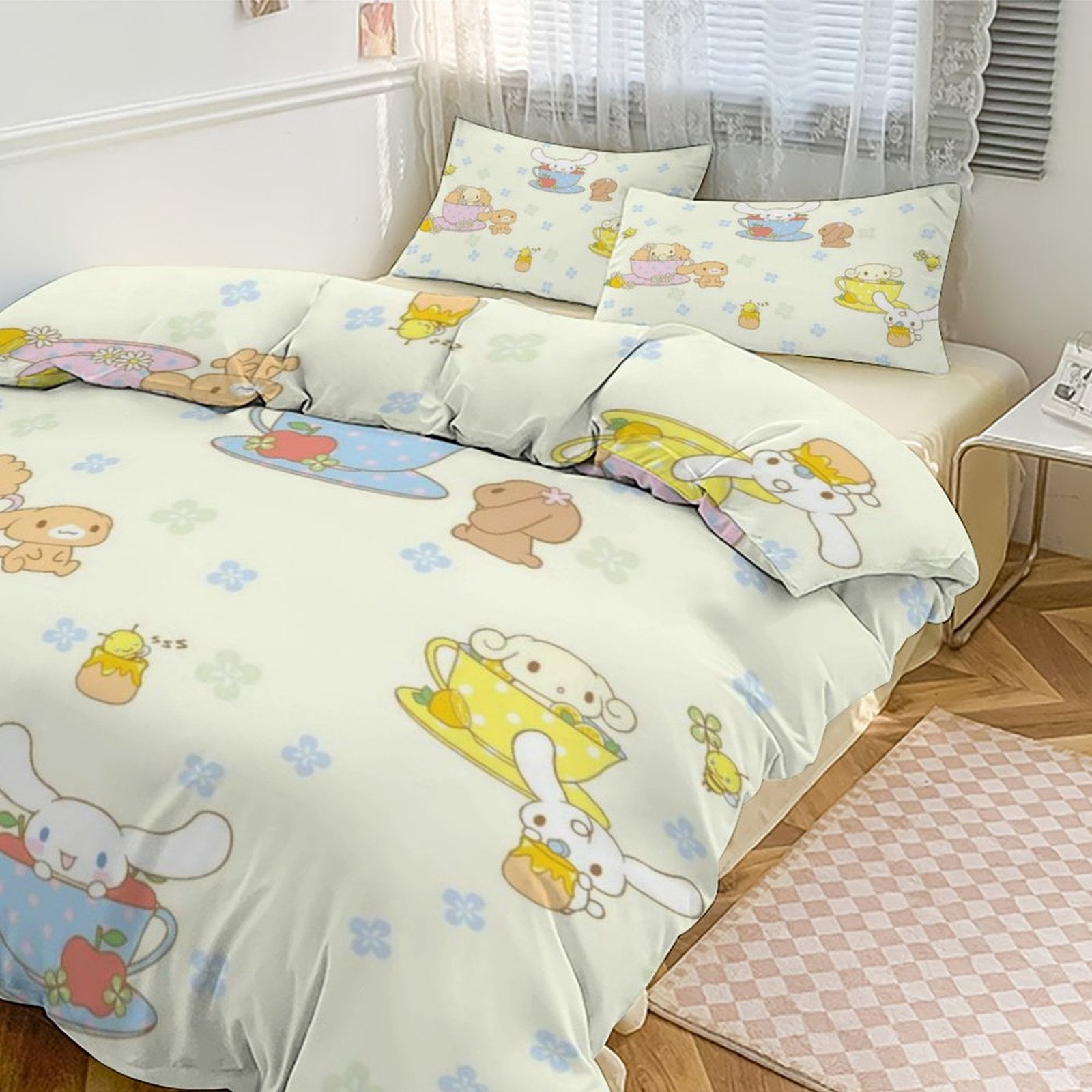 Cinnamoroll Cartoon Anime Bedding Set for All Seasons King Duvet Cover ...
