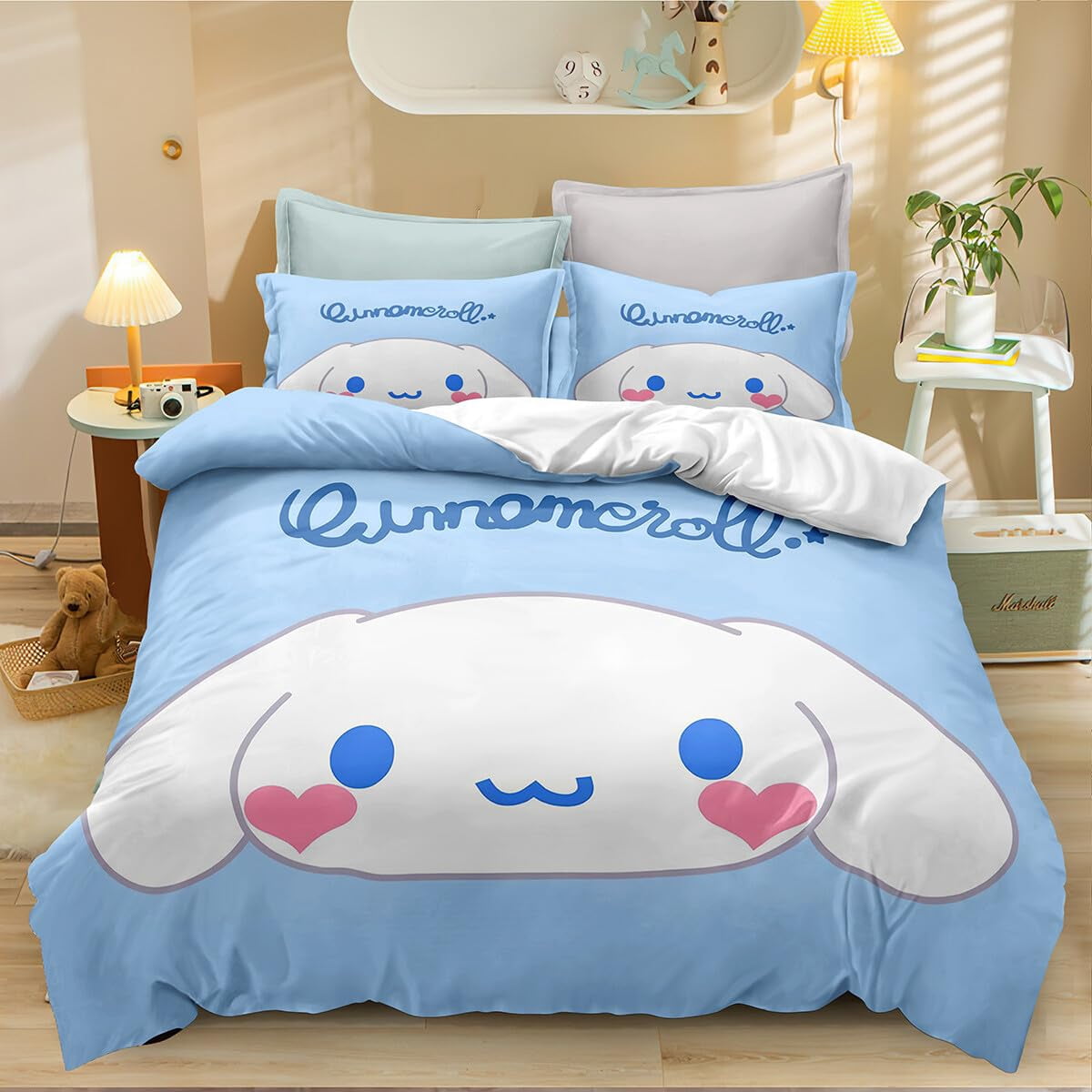 Cinnamoroll Cartoon Anime Cute Cover Bedding Set Full Size Queen King ...
