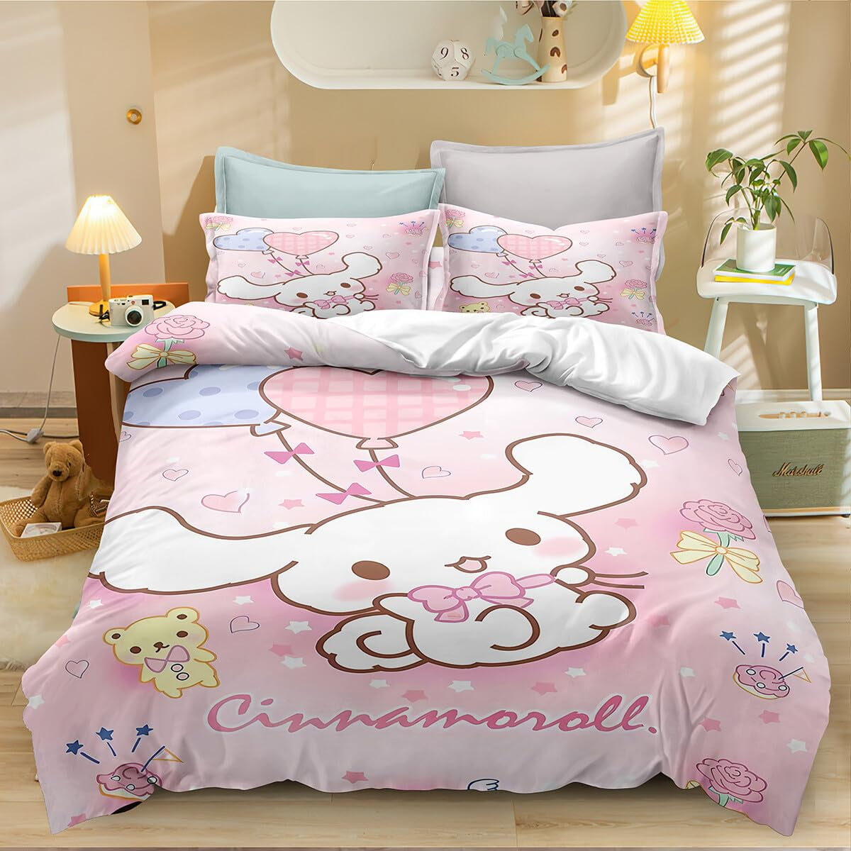 Cinnamoroll Cartoon Anime Cute Cover Bedding Set Full Size Queen King ...