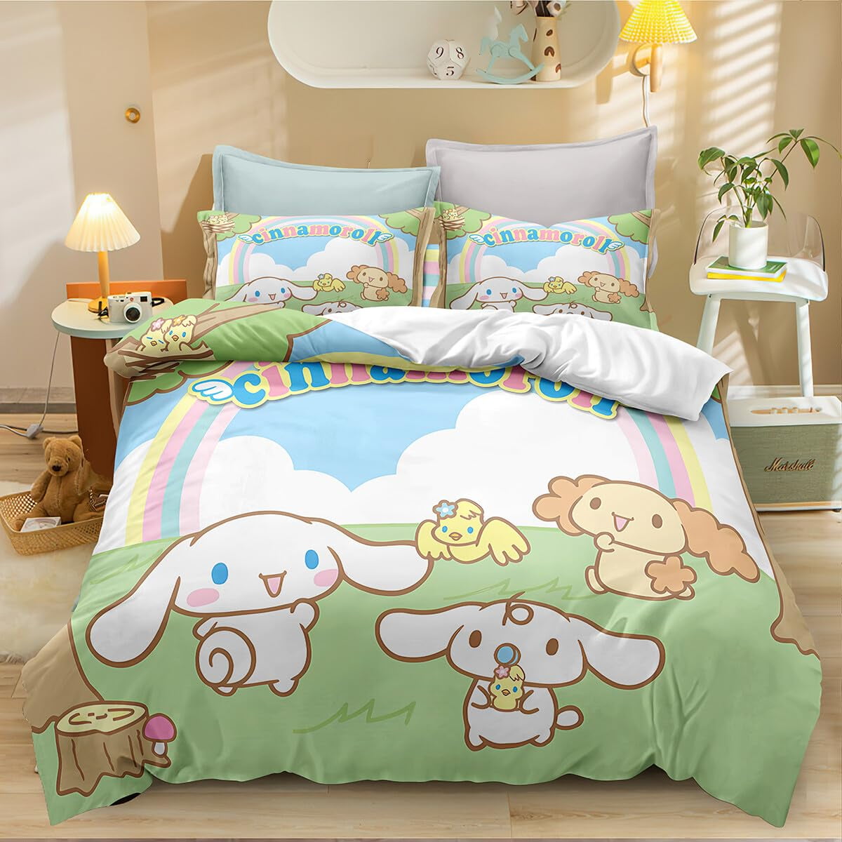 Cinnamoroll Cartoon Anime Cute Duvet Cover Bedding Set Full Size Queen ...