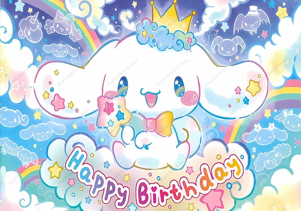 Cinnamoroll Cartoon Backdrop Jade Dog Girls Birthday Party Decor ...