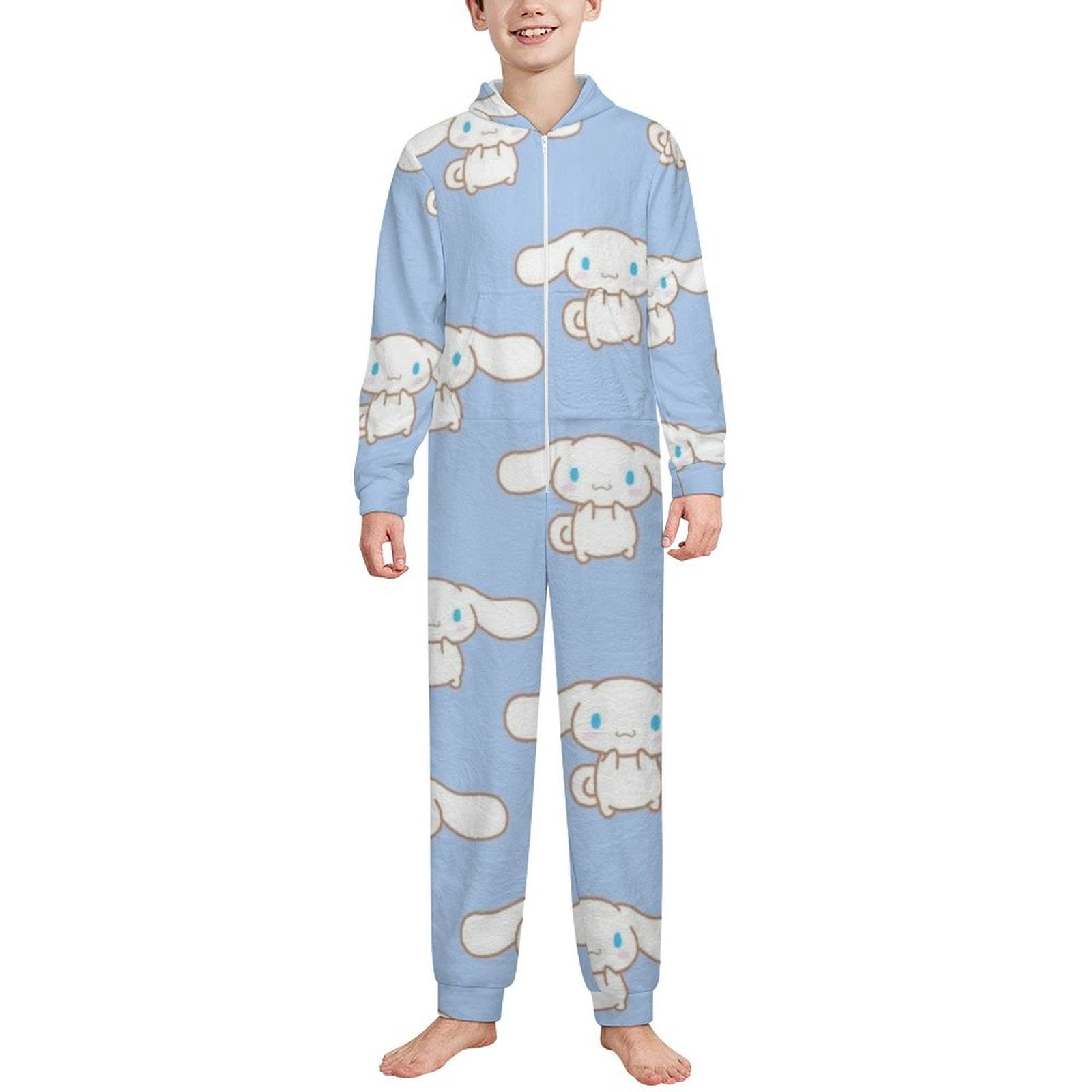 Cinnamoroll Cartoon Flannel one-piece pajamas Home wear for kids with ...