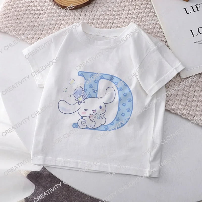 Cinnamoroll Children T-shirt Letter A B C D Name Combination Sanrio ...