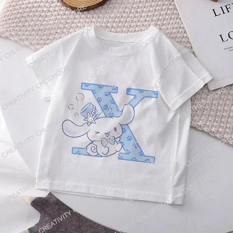 Cinnamoroll Children T-shirt Letter A B C D Name Combination Sanrio ...
