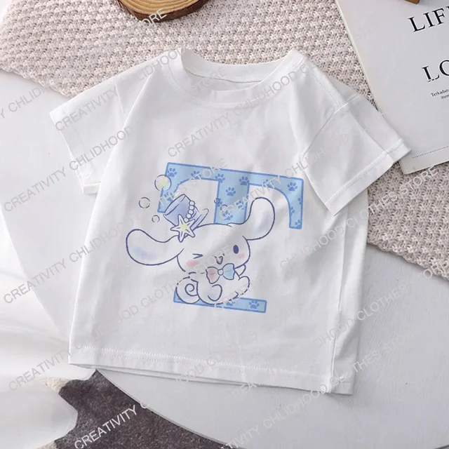 Cinnamoroll Children T-shirt Letter A B C D Name Combination Sanrio ...
