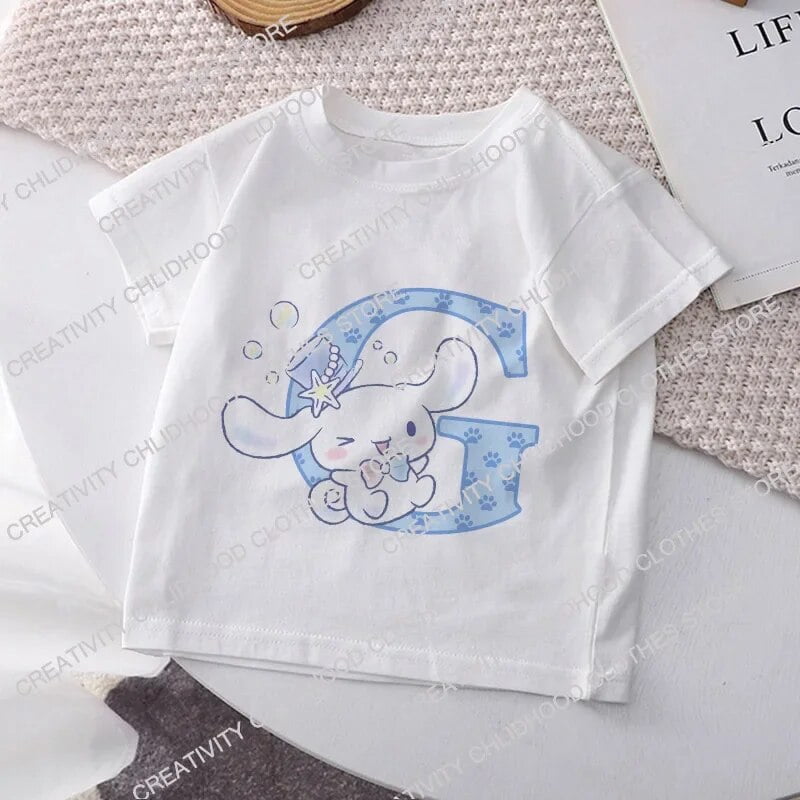 Cinnamoroll Children T-shirt Letter A B C D Name Combination Sanrio ...