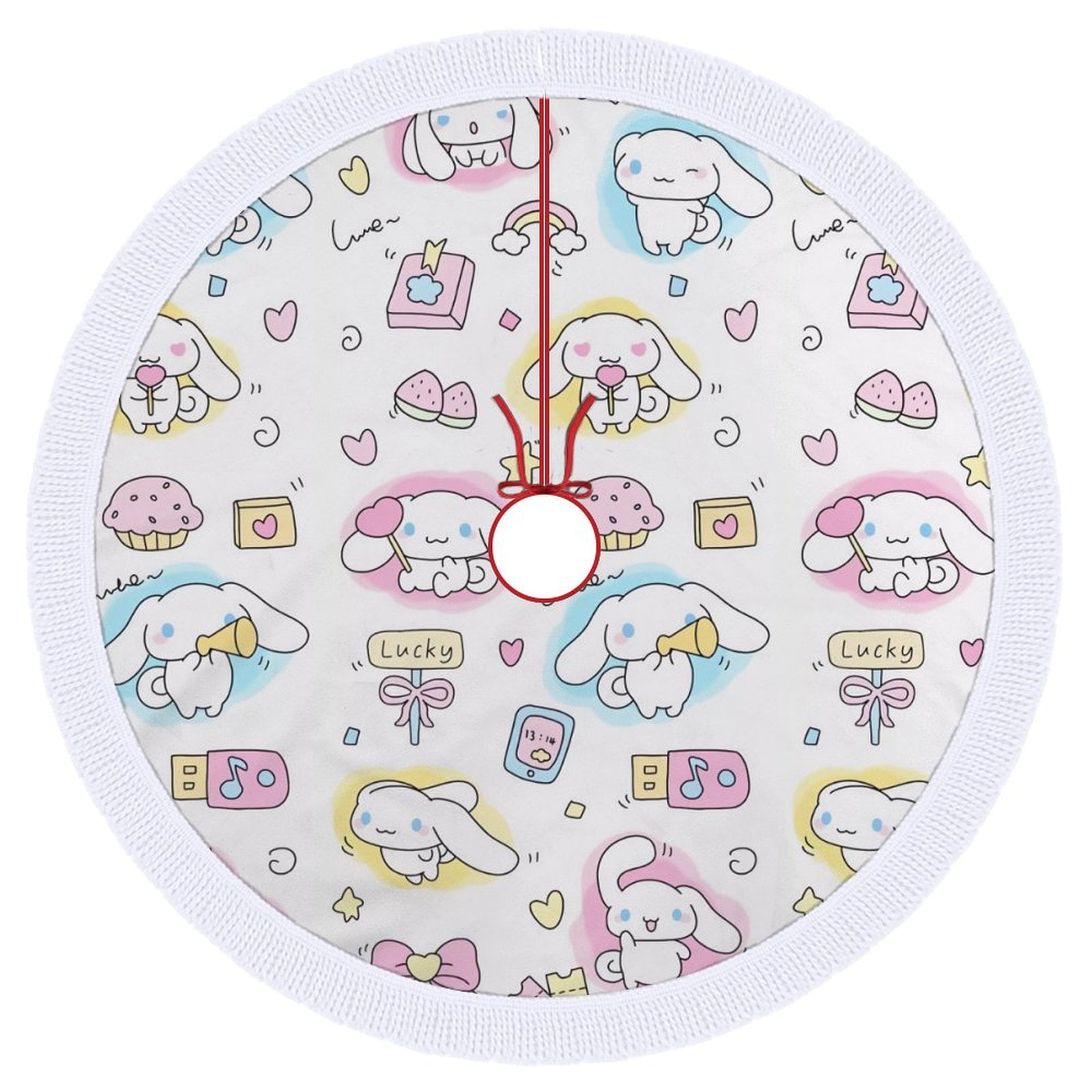 Cinnamoroll Christmas tree skirt Christmas tree mat with fringe ...