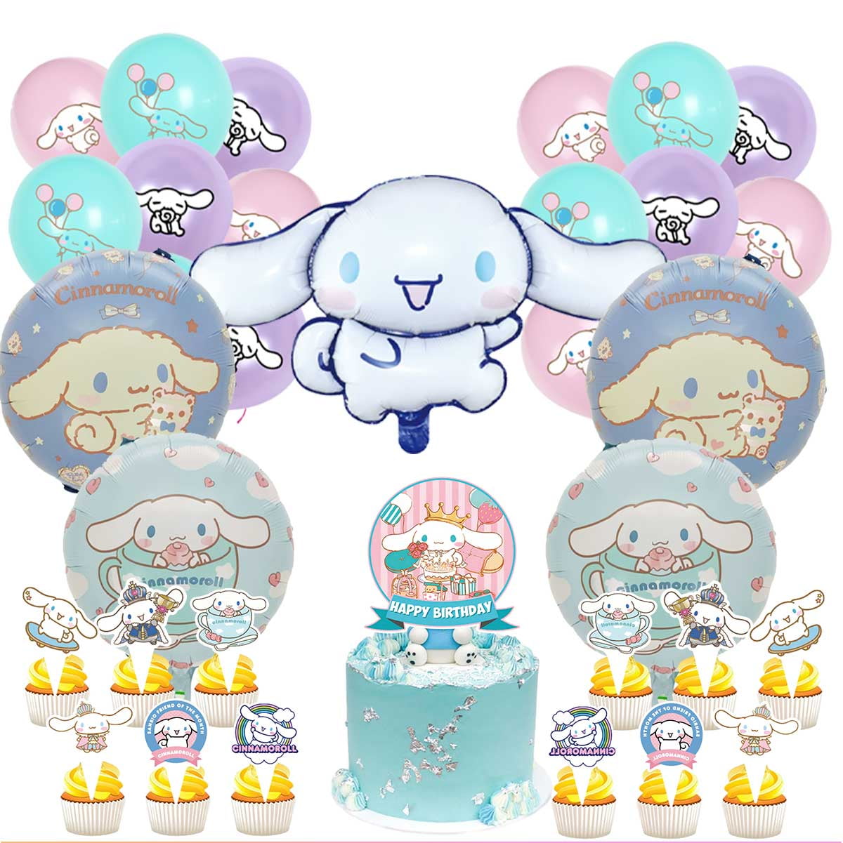 Cinnamoroll Cinnamon Balloons Cake Topper Party Supplies Birthday Set ...