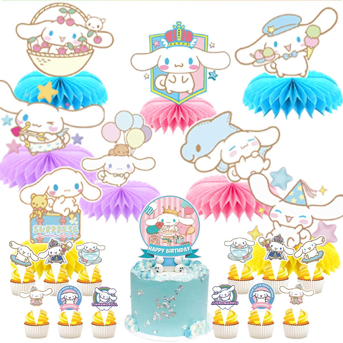 Cinnamoroll Cinnamon Honeycomb Centerpieces Table Toppers Cake Toppers ...