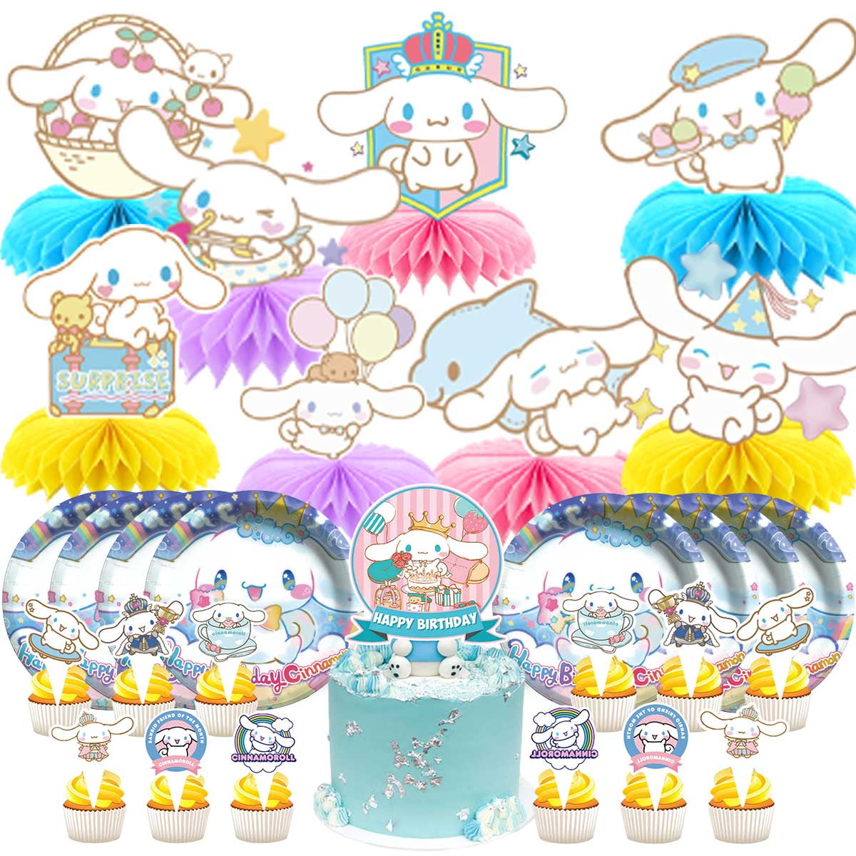 Cinnamoroll Cinnamon Party Supplies Decor Plates Fans Decorations ...