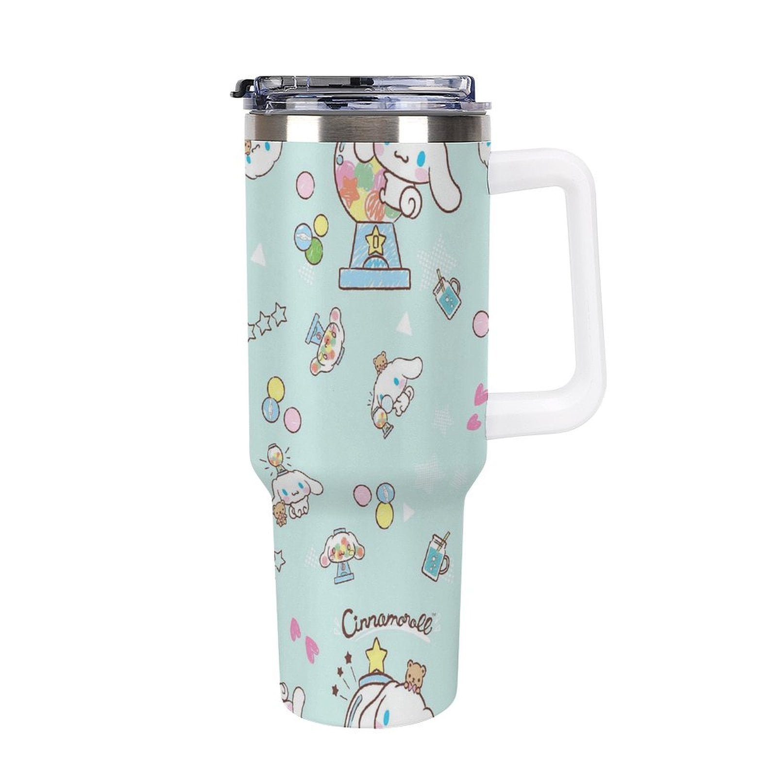Cinnamoroll Cute Car Cup Tumbler with Handle & Straw 40 Oz Cupholder ...