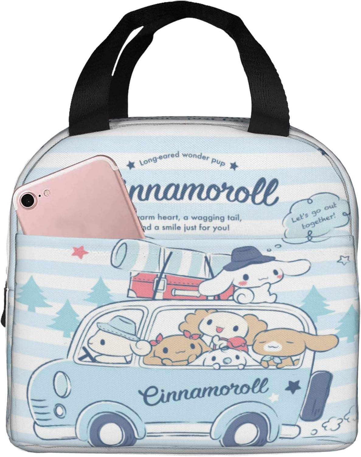 Cinnamoroll Cute Lunch Bag Reusable Insulated Bento Lunch Box 8.6x8x5 ...