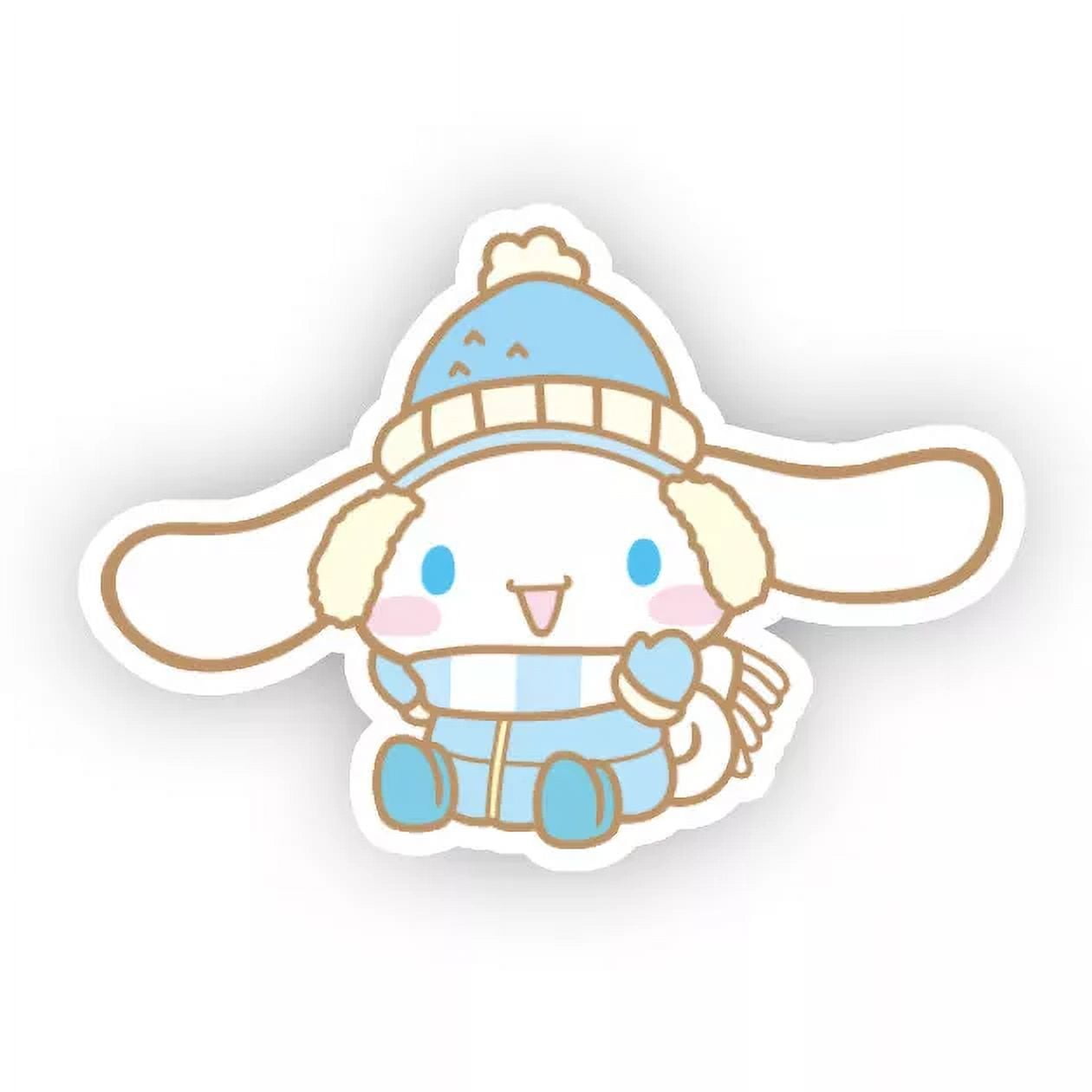 Cinnamoroll Cute Winter Coat Snow Decor Japan Cartoon Sticker Phone Decal Water Bottle Stickers ...