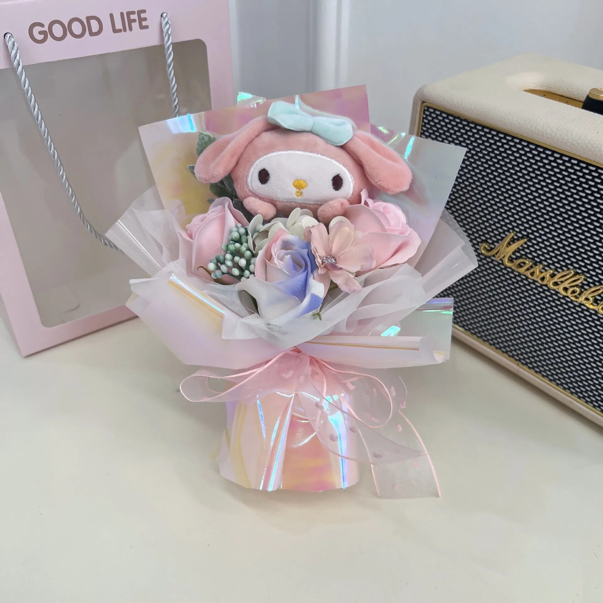 Cinnamoroll Doll Flower Bouquet with Box Sanrio Kuromi Mymelody Hello ...