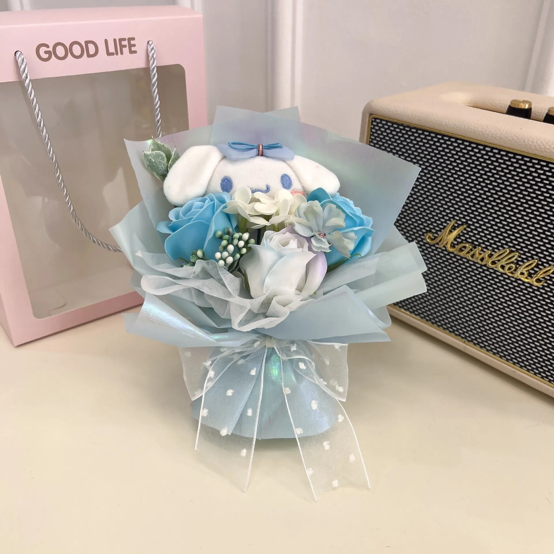 Cinnamoroll Doll Flower Bouquet with Box Sanrio Kuromi Mymelody Hello ...