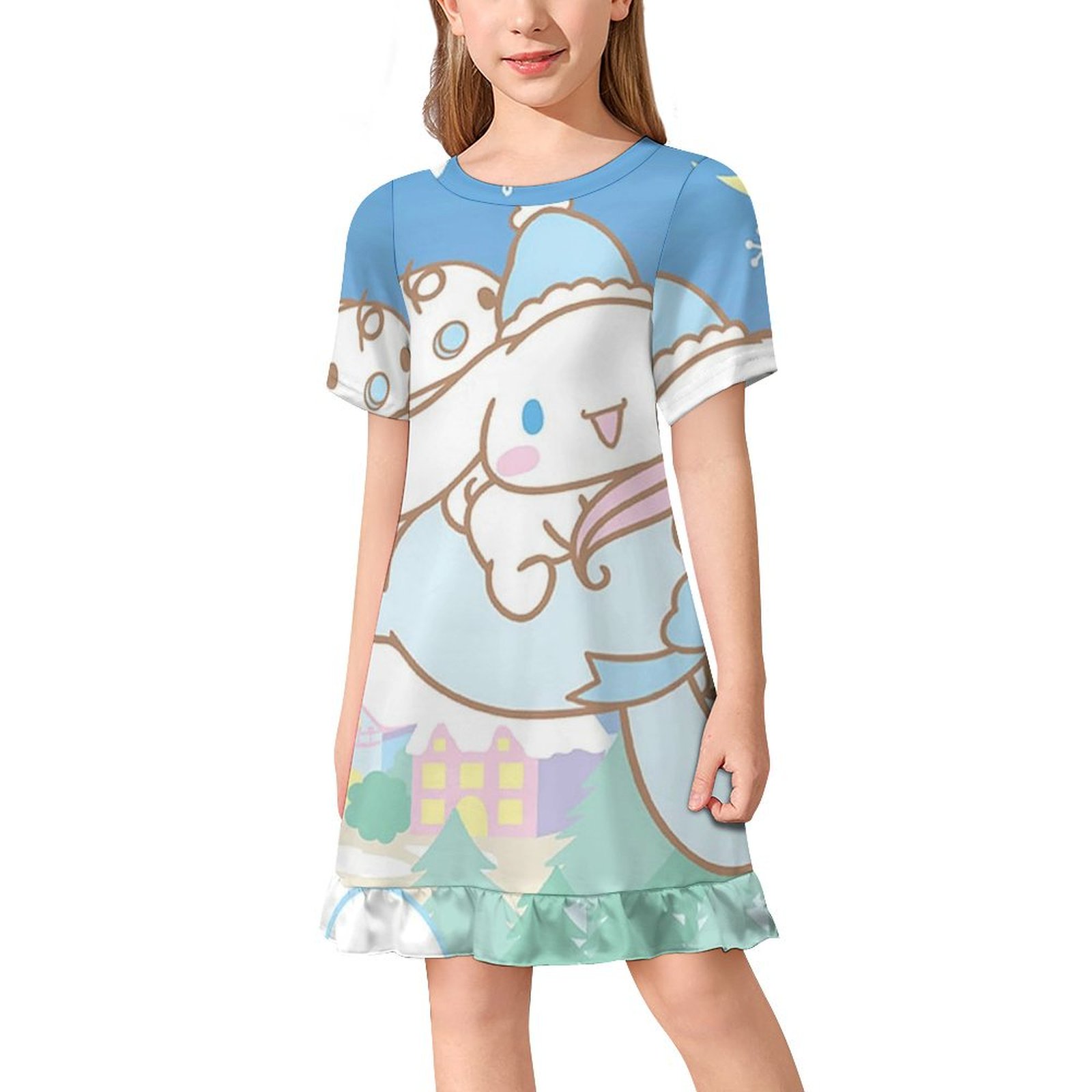 Cinnamoroll Dress for Girls Cute Casual Dresses 110CM Cinnamoroll Merch ...