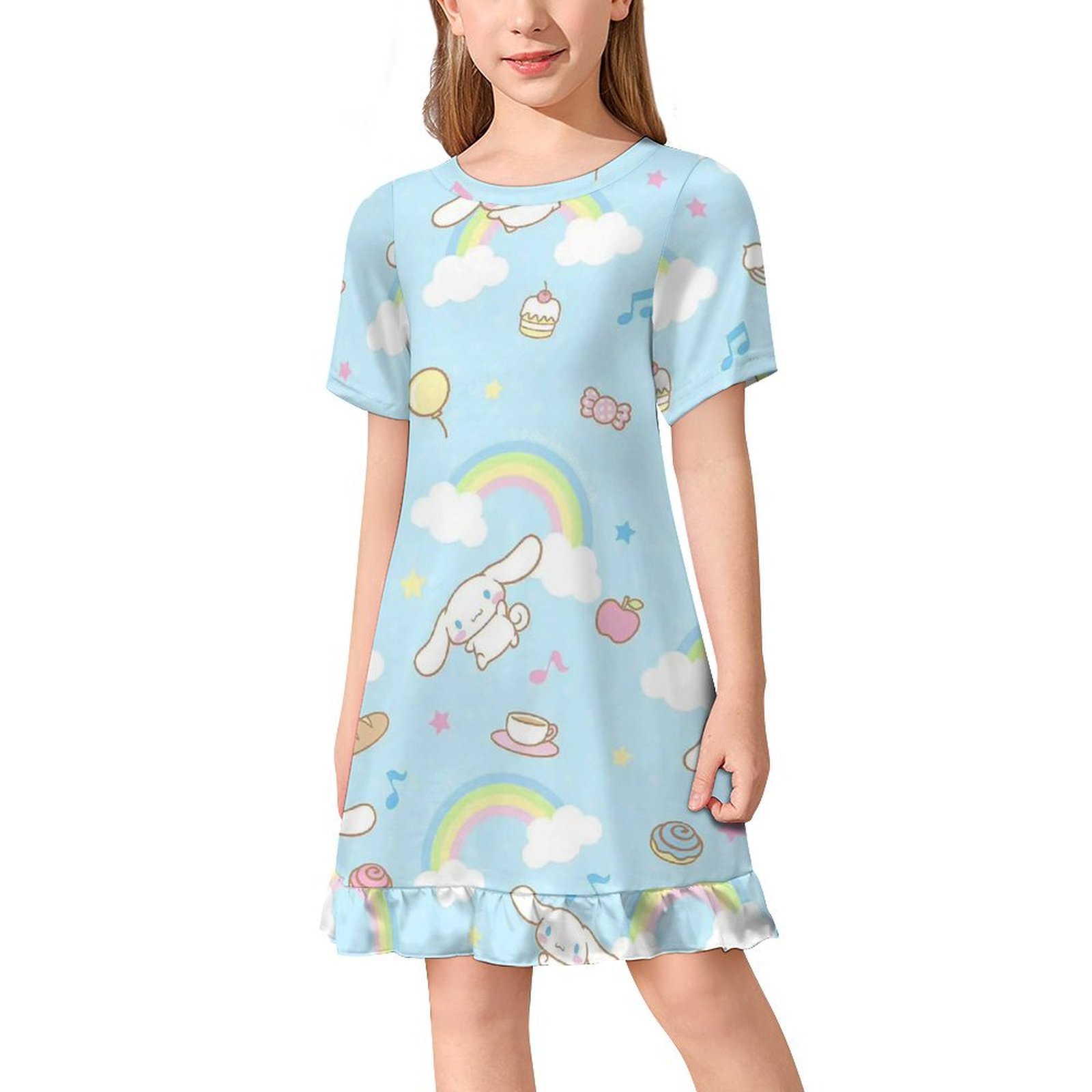 Cinnamoroll Dress for Girls Cute Casual Dresses 120CM Cinnamoroll Merch ...