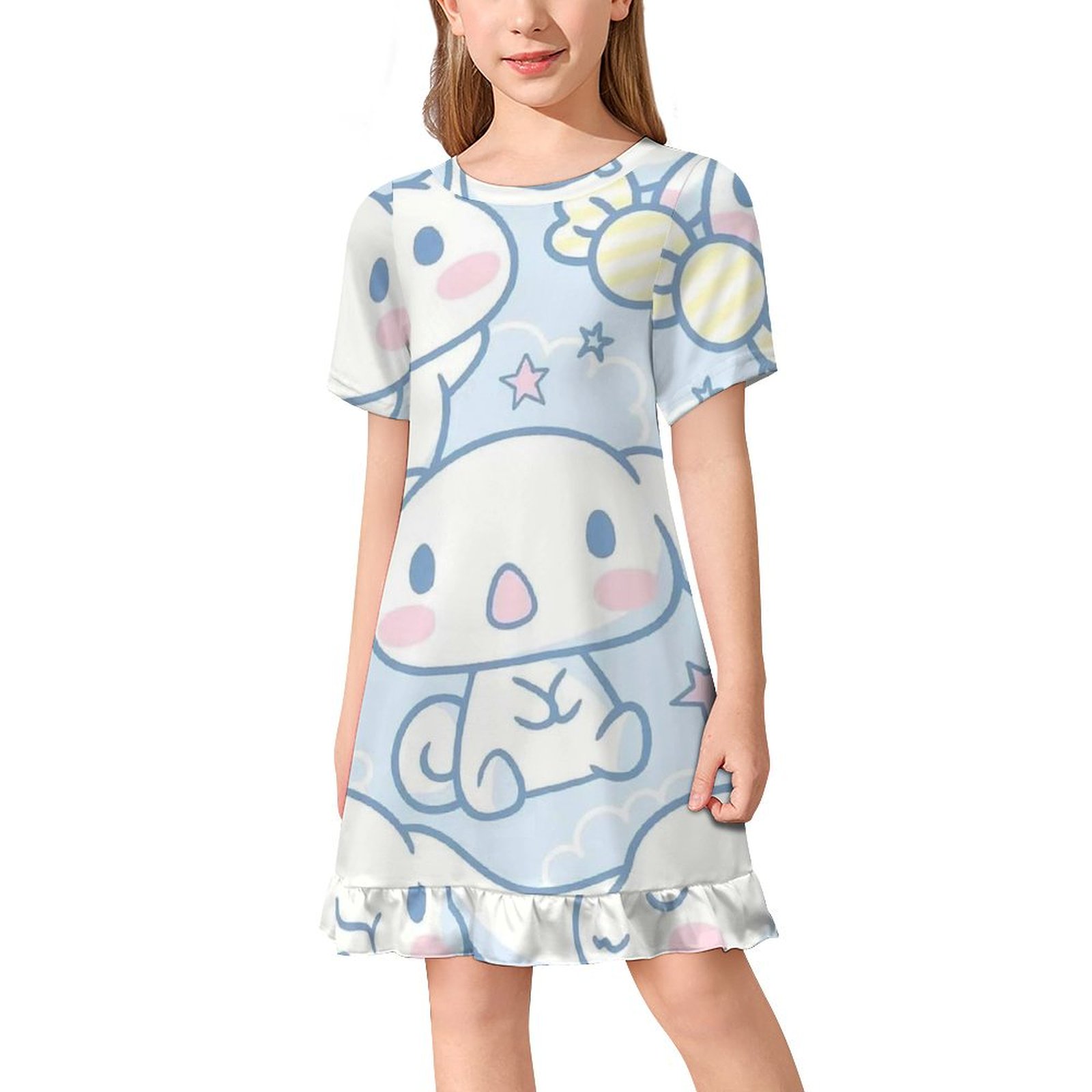 Cinnamoroll Dress for Girls Cute Casual Dresses 120CM Cinnamoroll Merch ...