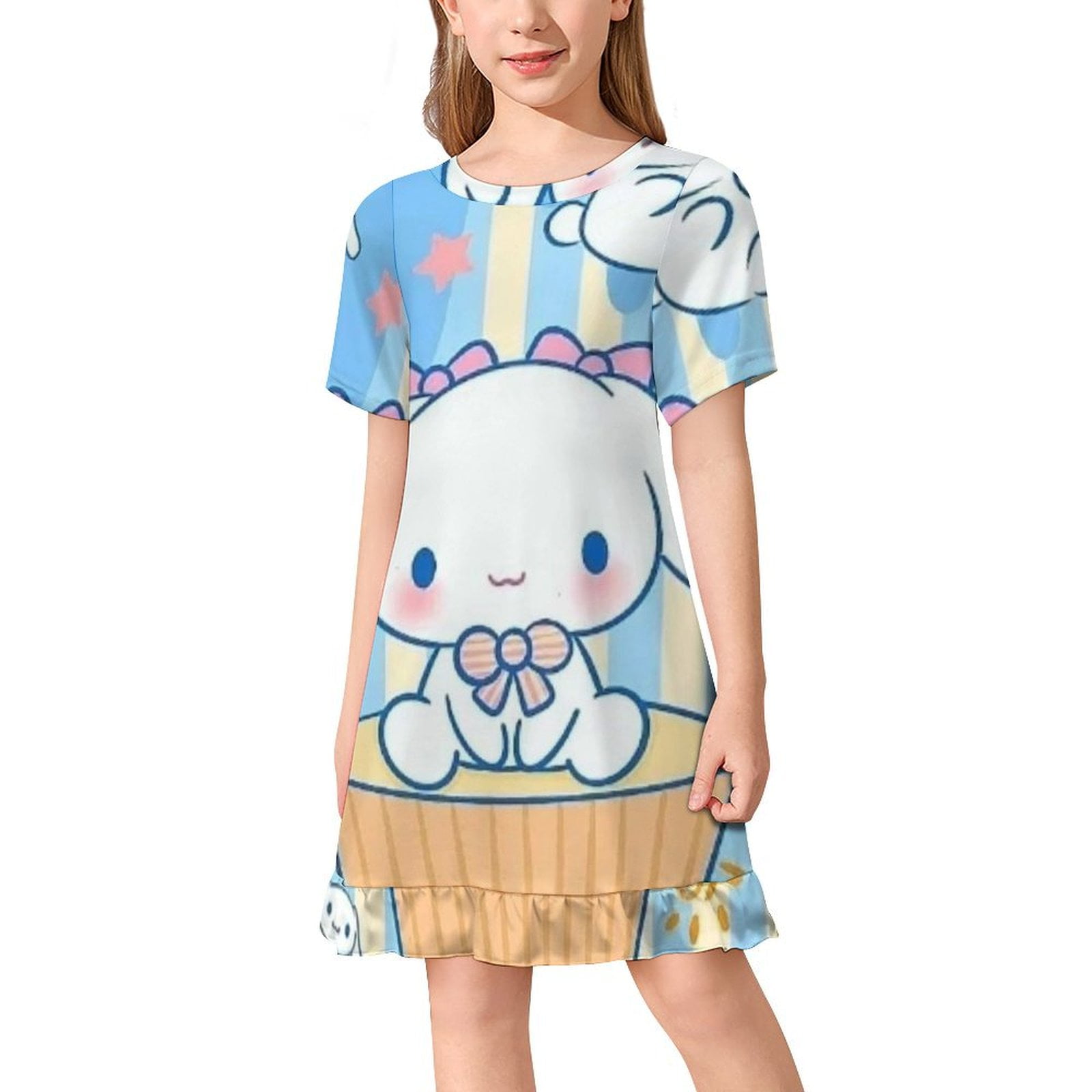 Cinnamoroll Dress for Girls Cute Casual Dresses 130CM Cinnamoroll Merch ...