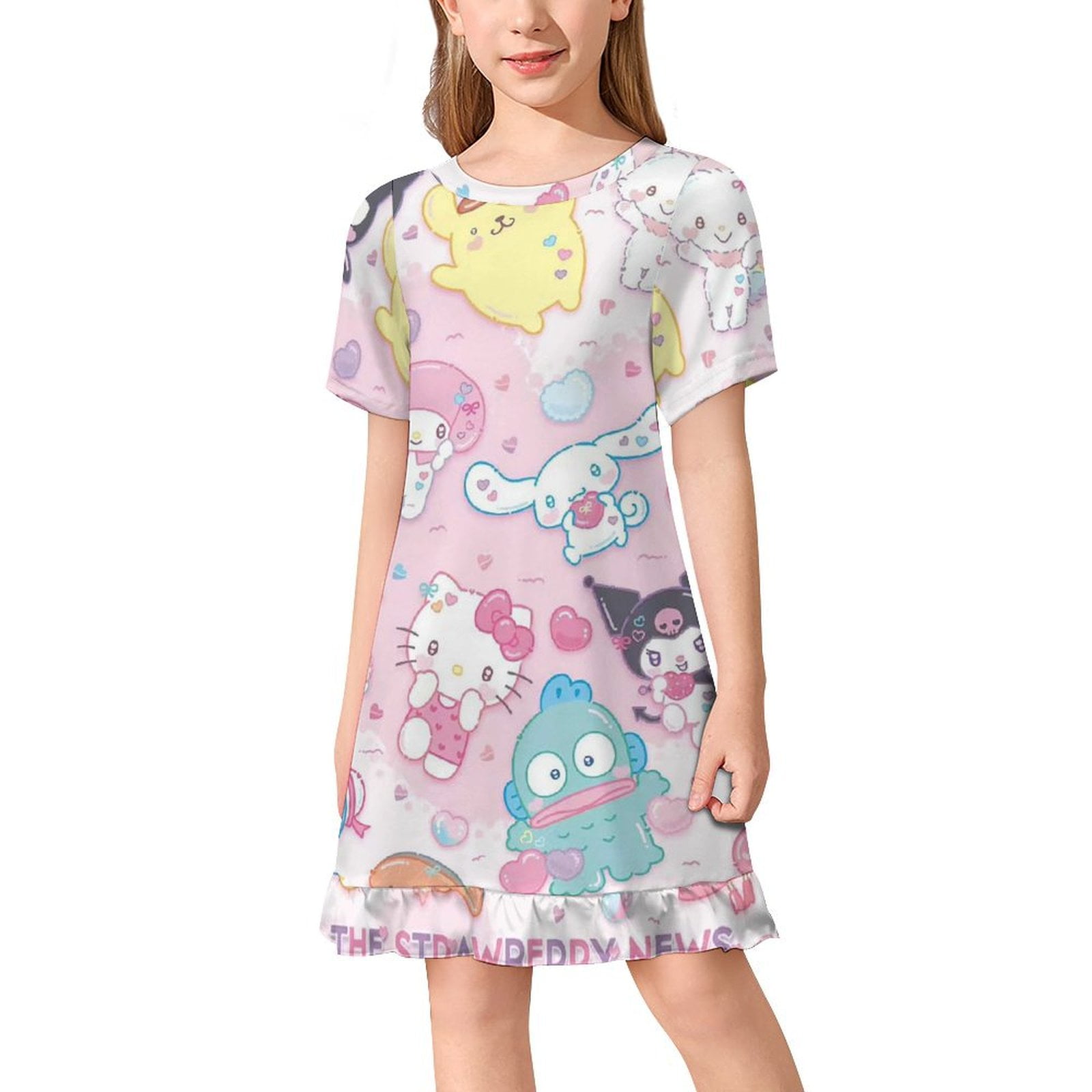 Cinnamoroll Dress for Girls Cute Casual Dresses 130CM Cinnamoroll Merch ...