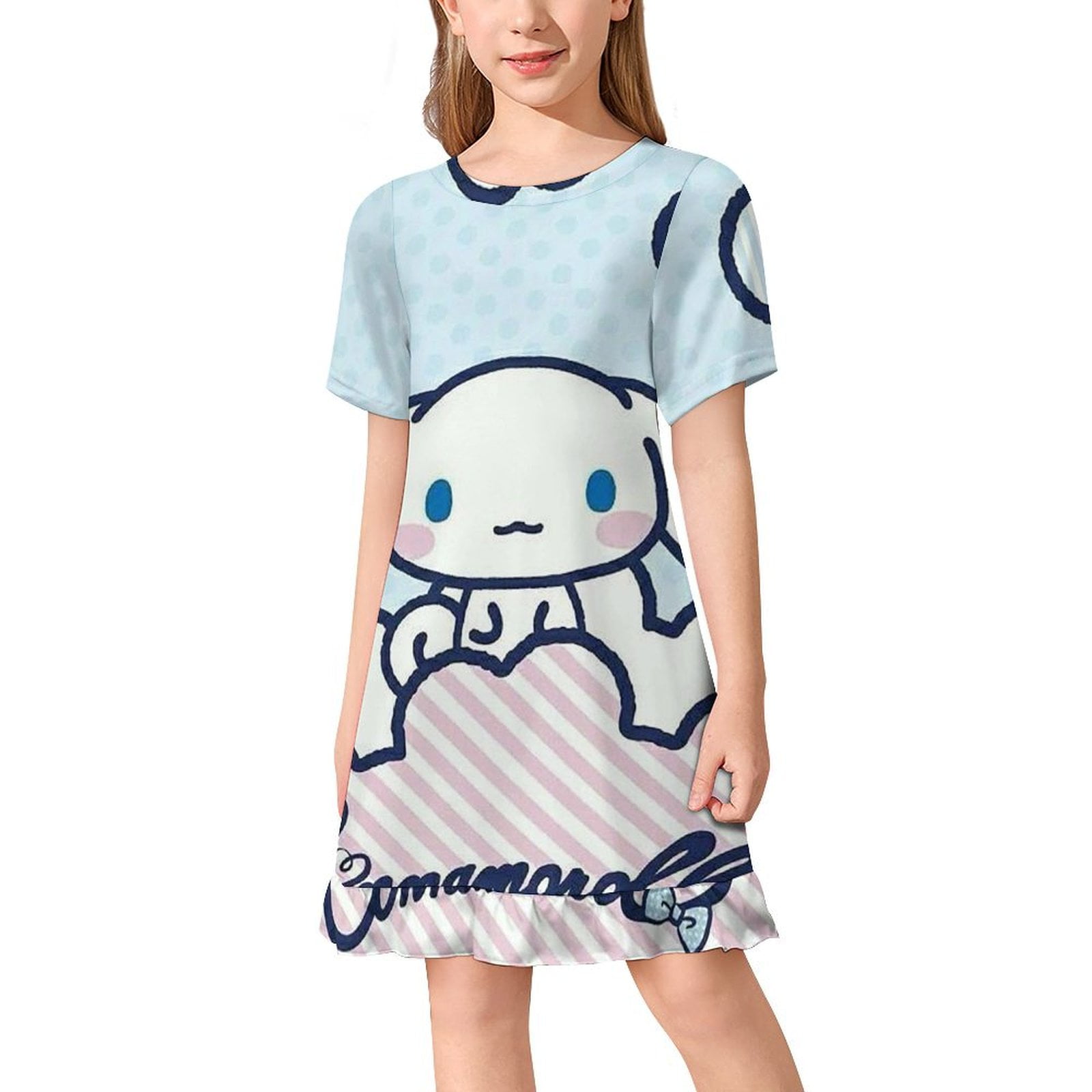 Cinnamoroll Dress for Girls Cute Casual Dresses 130CM Cinnamoroll Merch ...