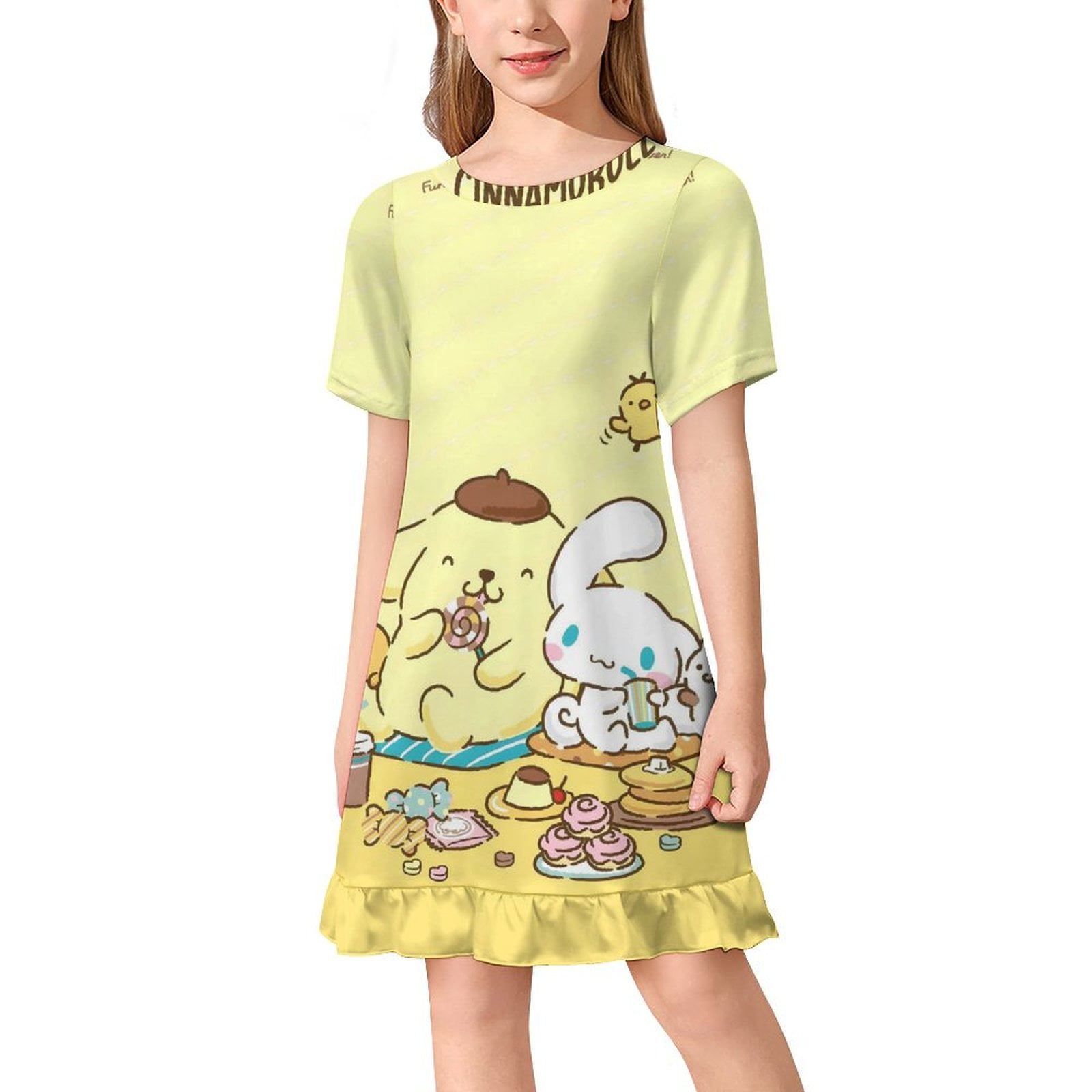 Cinnamoroll Dress for Girls Cute Casual Dresses 150CM Cinnamoroll Merch ...
