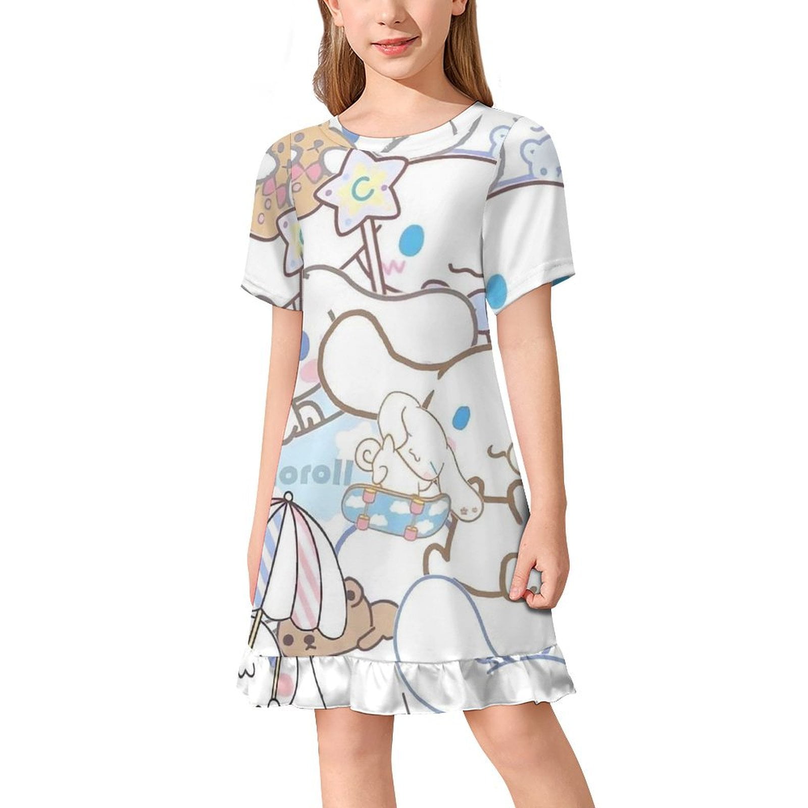 Cinnamoroll Dress for Girls Cute Casual Dresses 150CM Cinnamoroll Merch ...