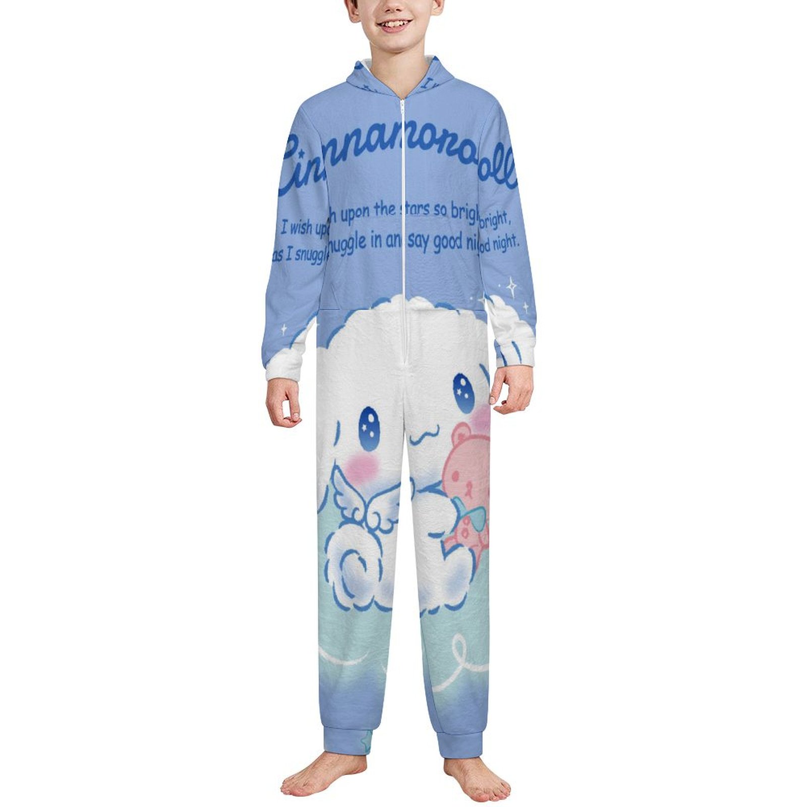 Cinnamoroll Fleece Pajama One Piece Sleepwear Jumpsuits for Daily Wears ...