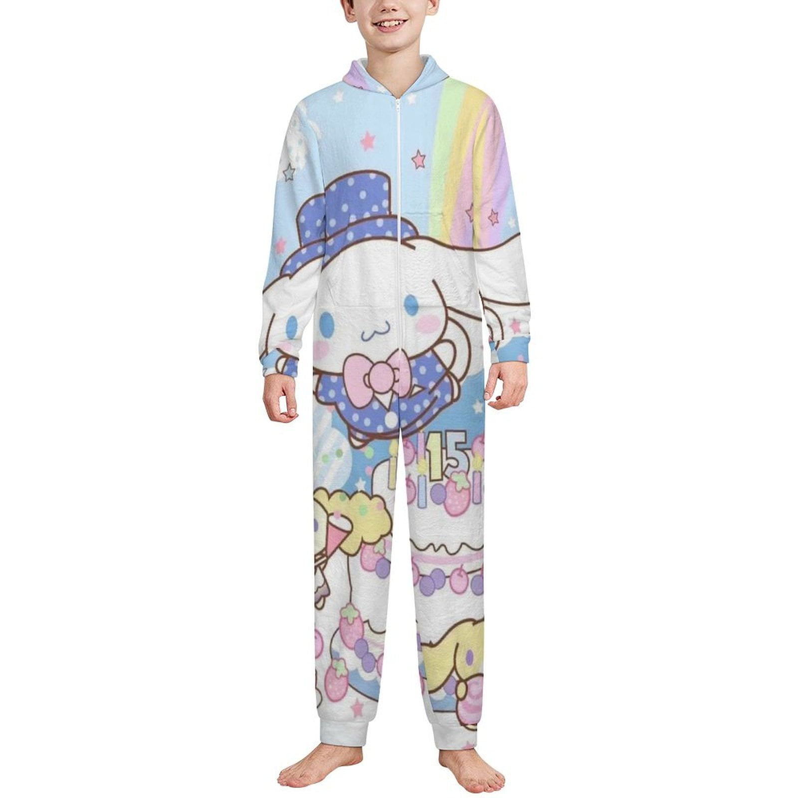 Cinnamoroll Fleece Pajama One Piece Sleepwear Jumpsuits for Daily Wears ...