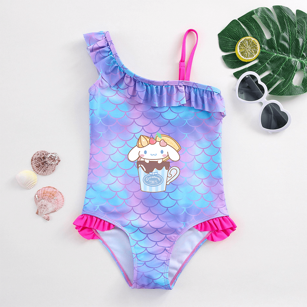Cinnamoroll Girls Swimsuit Mermaid Fish Scale One-Piece Bathing Suits ...