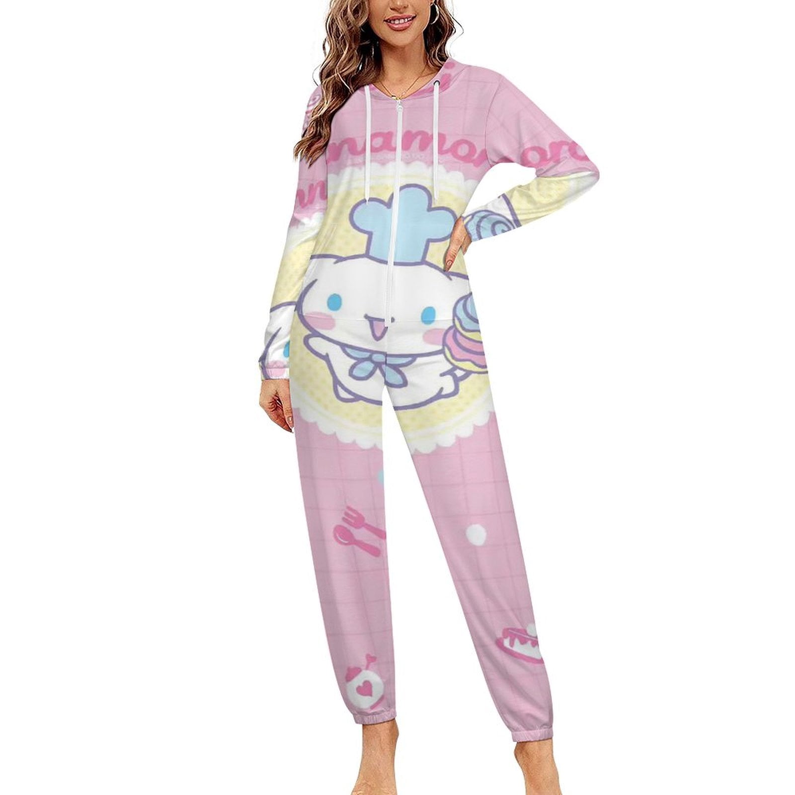 Cinnamoroll Hood zipper one-piece pajamas for women 2XL - Walmart.com