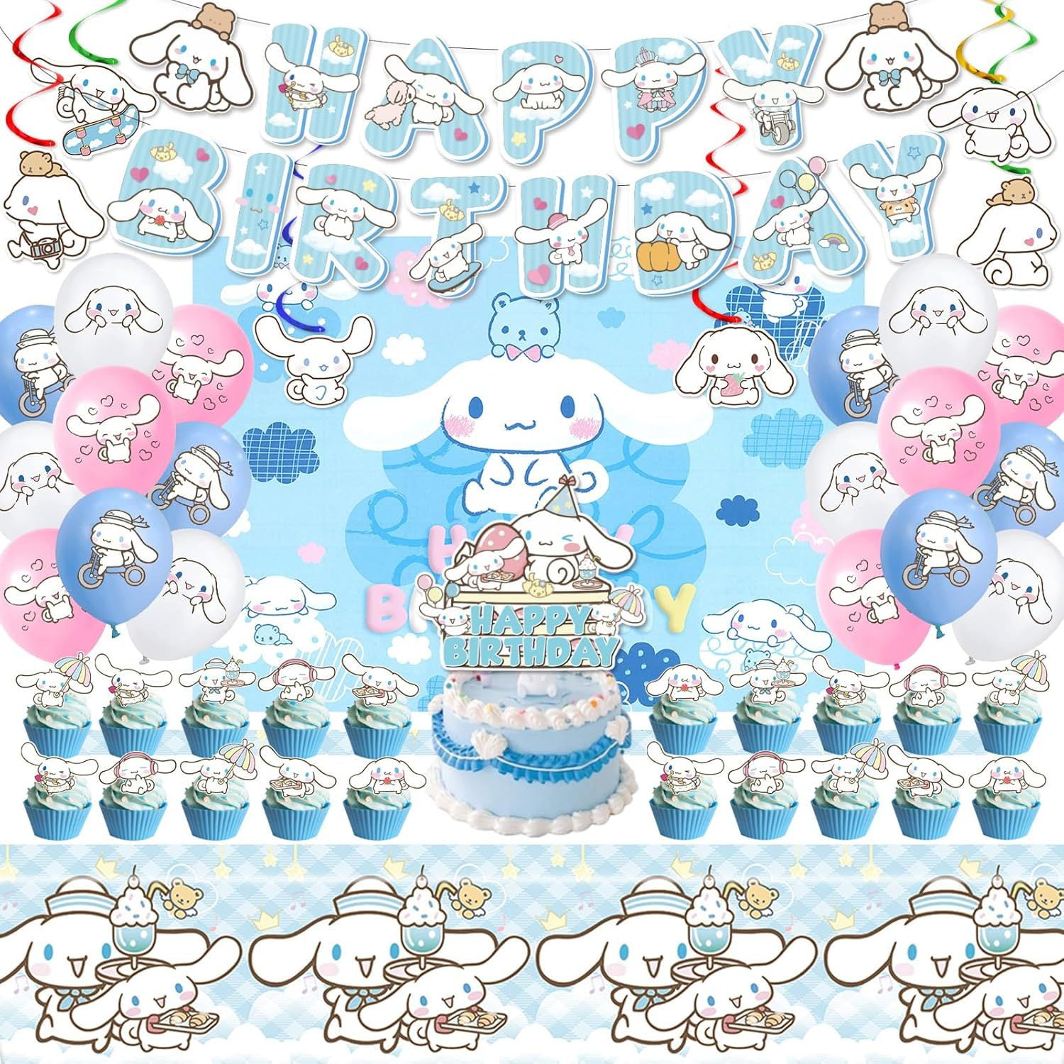 Cinnamoroll Kids Birthday Party Supplies, 49 PCS Stitch Party ...