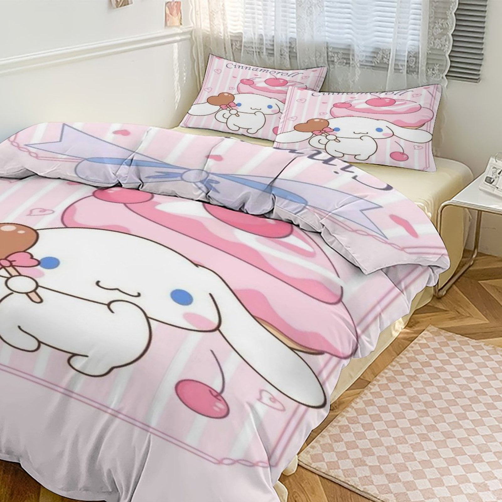 Cinnamoroll Kids Bedding Set 3 Piece Set Cartoon Double-sided Printing ...